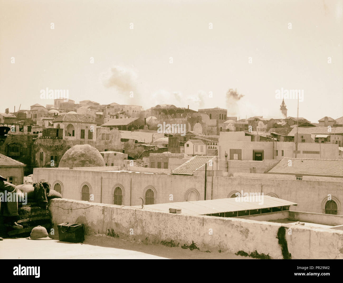 Palestine disturbances during summer 1936. Jaffa. Dynamiting slum ...