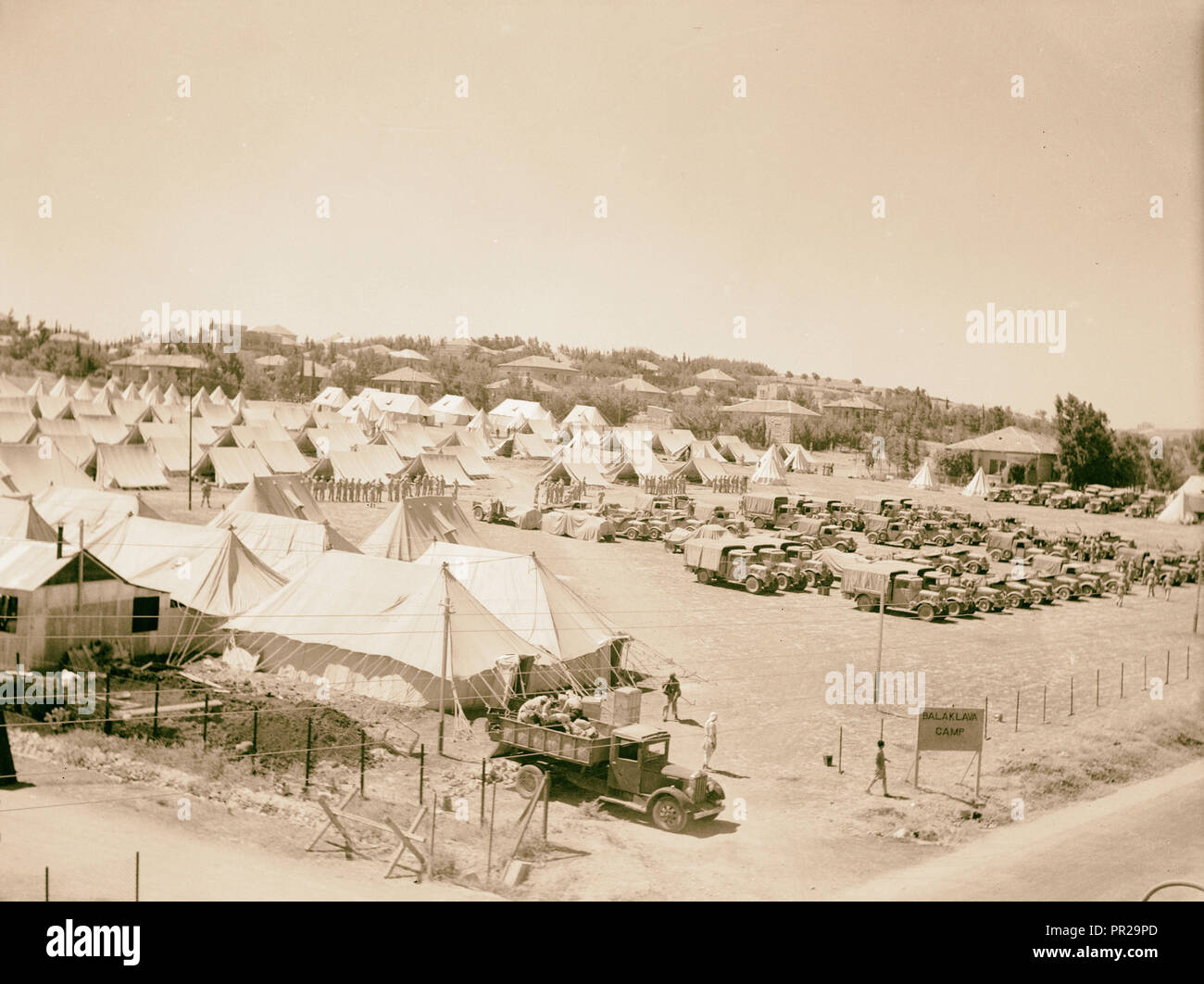 Palestine disturbances 1936. The Balaclava Camp of the 8th Hussars ...