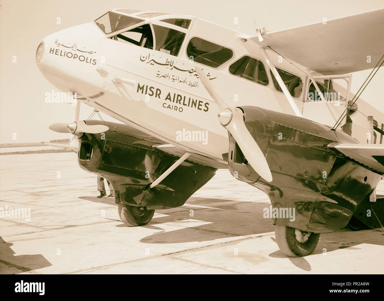 Lydda Airport. Misr airplane refuelling. 1934, Israel, Lod Stock Photo ...