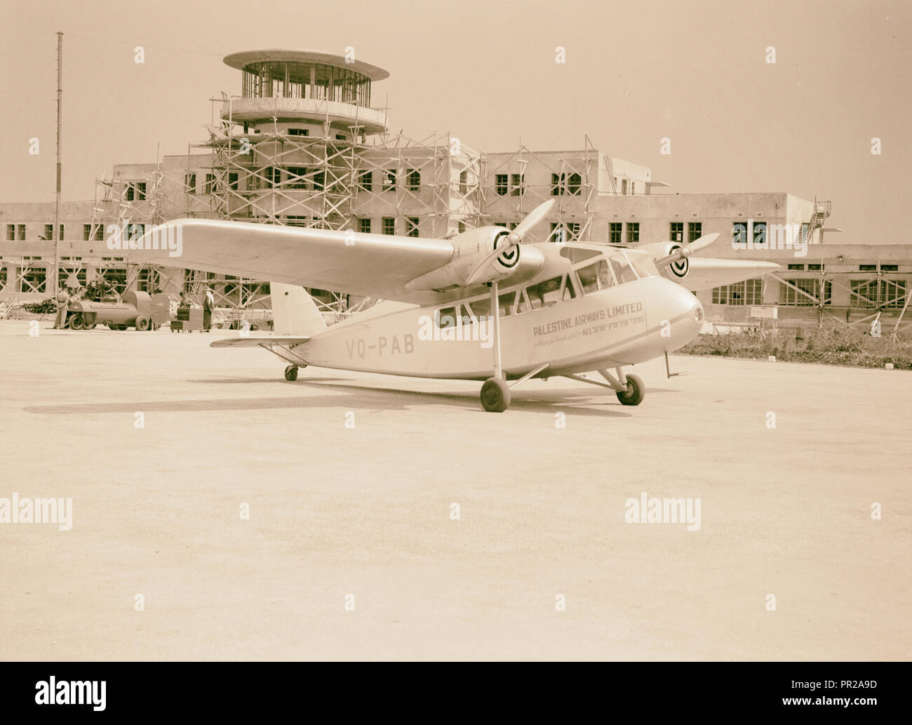 Lydda Air Port. Palestine Airways plane in front of building. 1934 ...