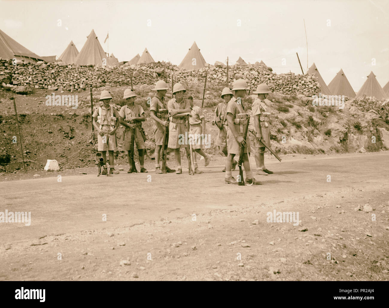 British Military Camp at klm. 41, Lubban-Nablus, Middle East Rd. Troops ...