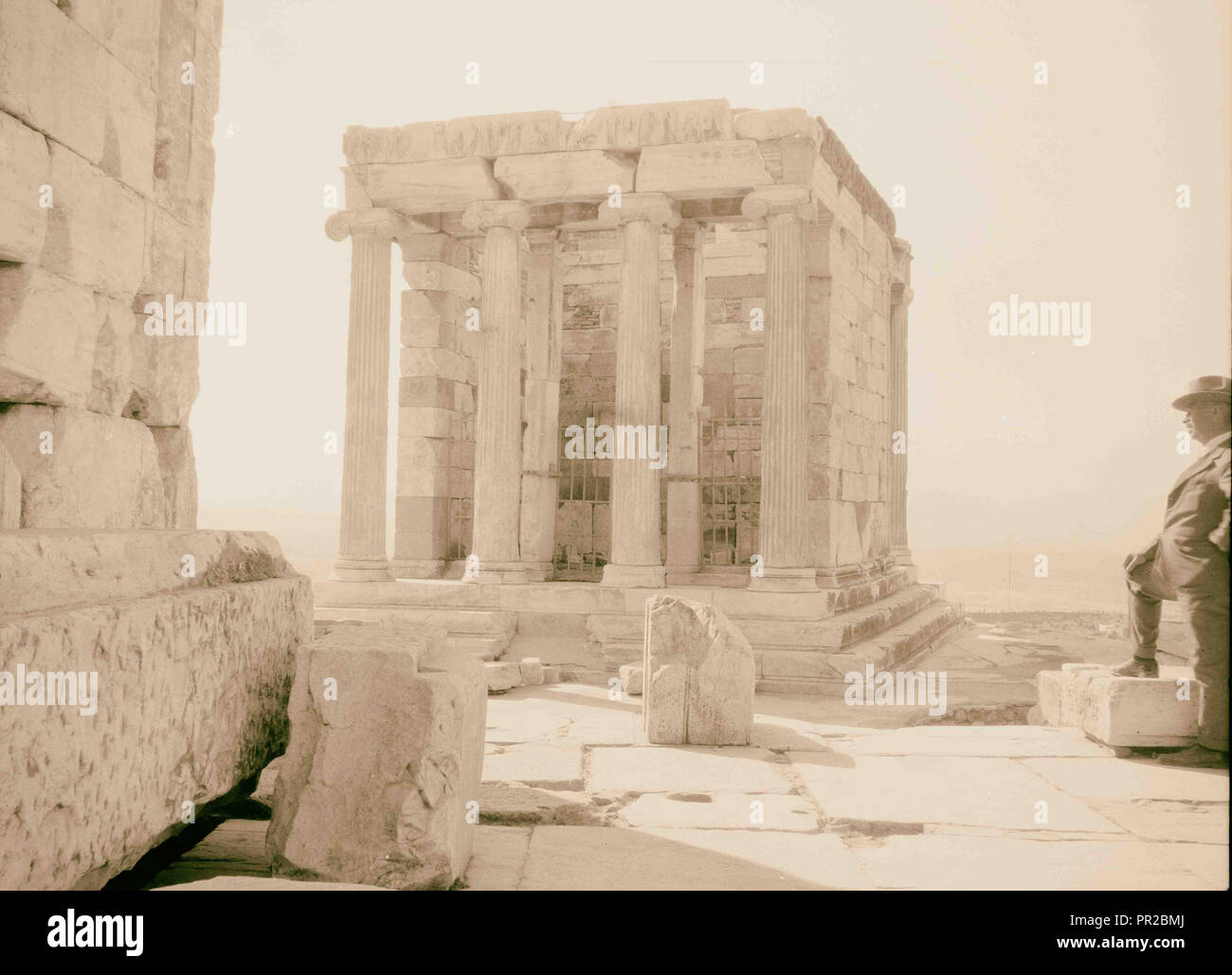 Athens. Temple of victory on the Acropolis. 1900, Greece, Athens Stock ...