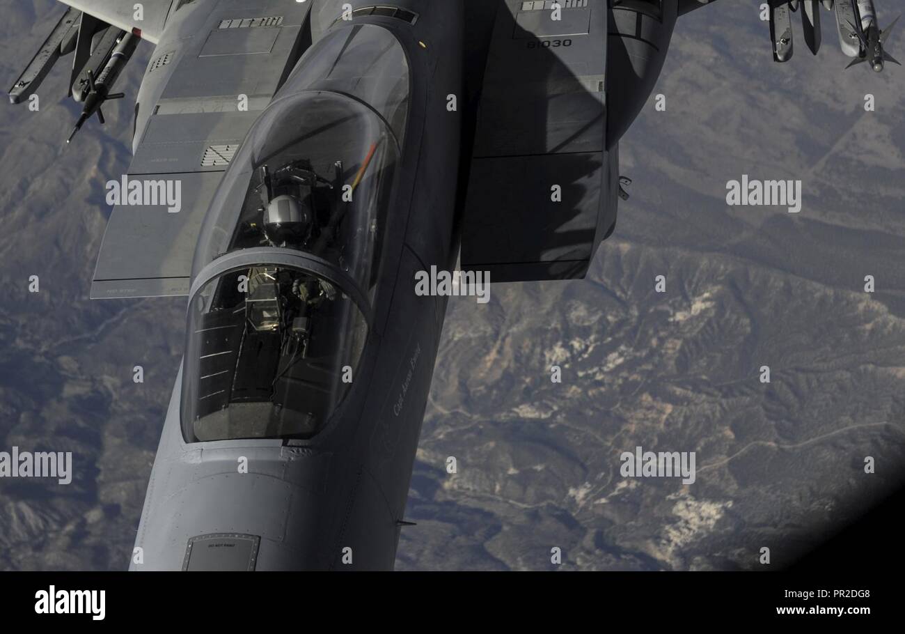 An F-15 fighter jet, assigned to the 433rd Weapons Squadron, at Nellis ...