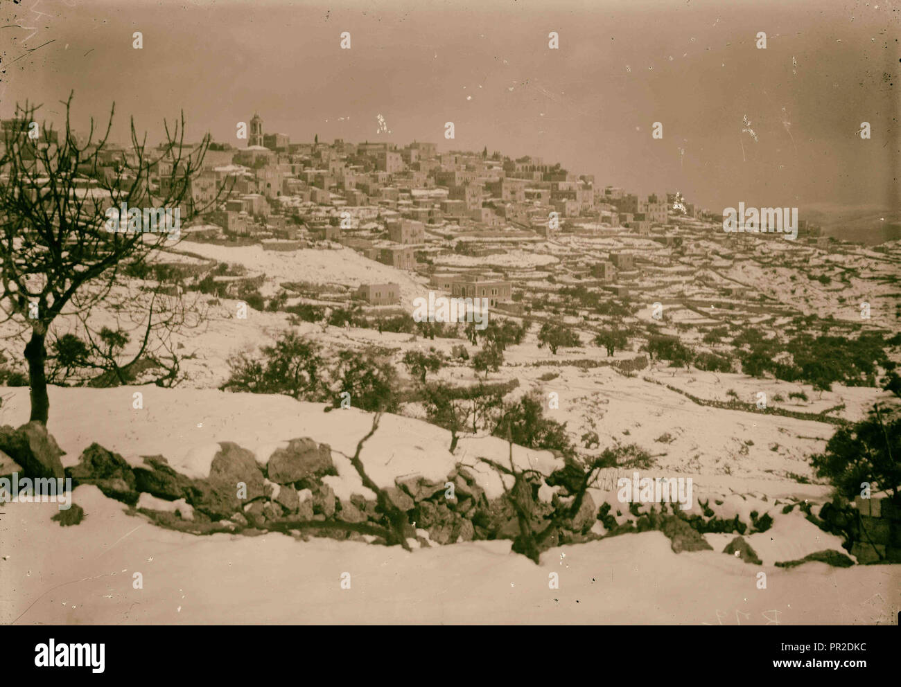 Bethlehem and surroundings Bethlehem in snow. 1921, West Bank ...