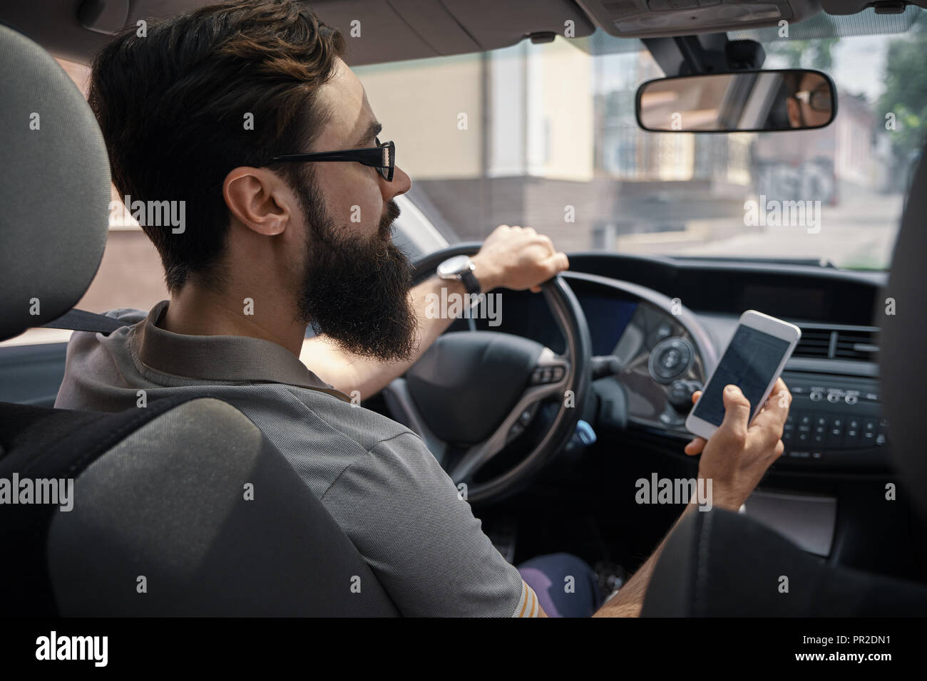 Distracted driving gps hi-res stock photography and images - Alamy