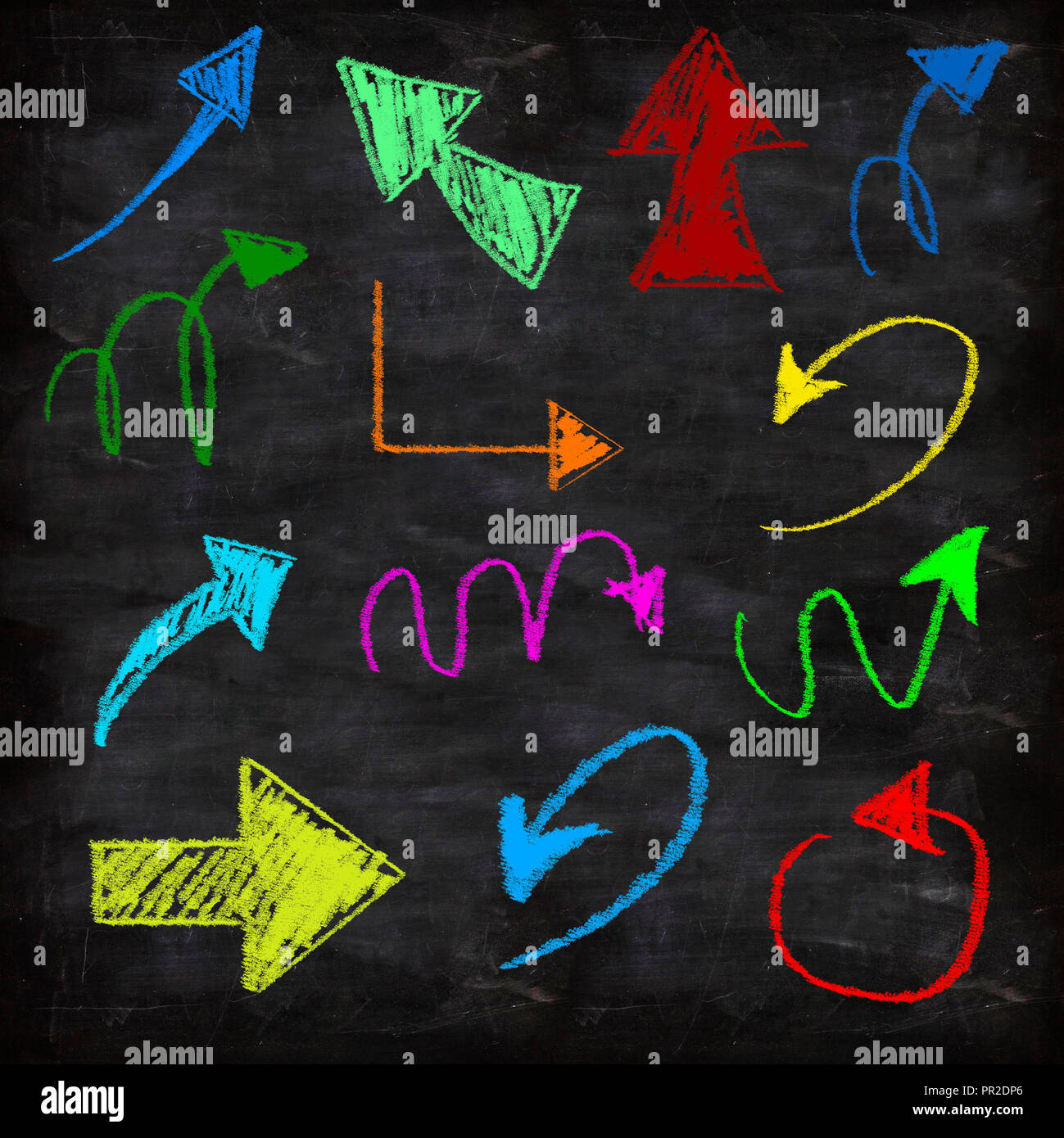 3d set of chalk arrows Stock Photo - Alamy