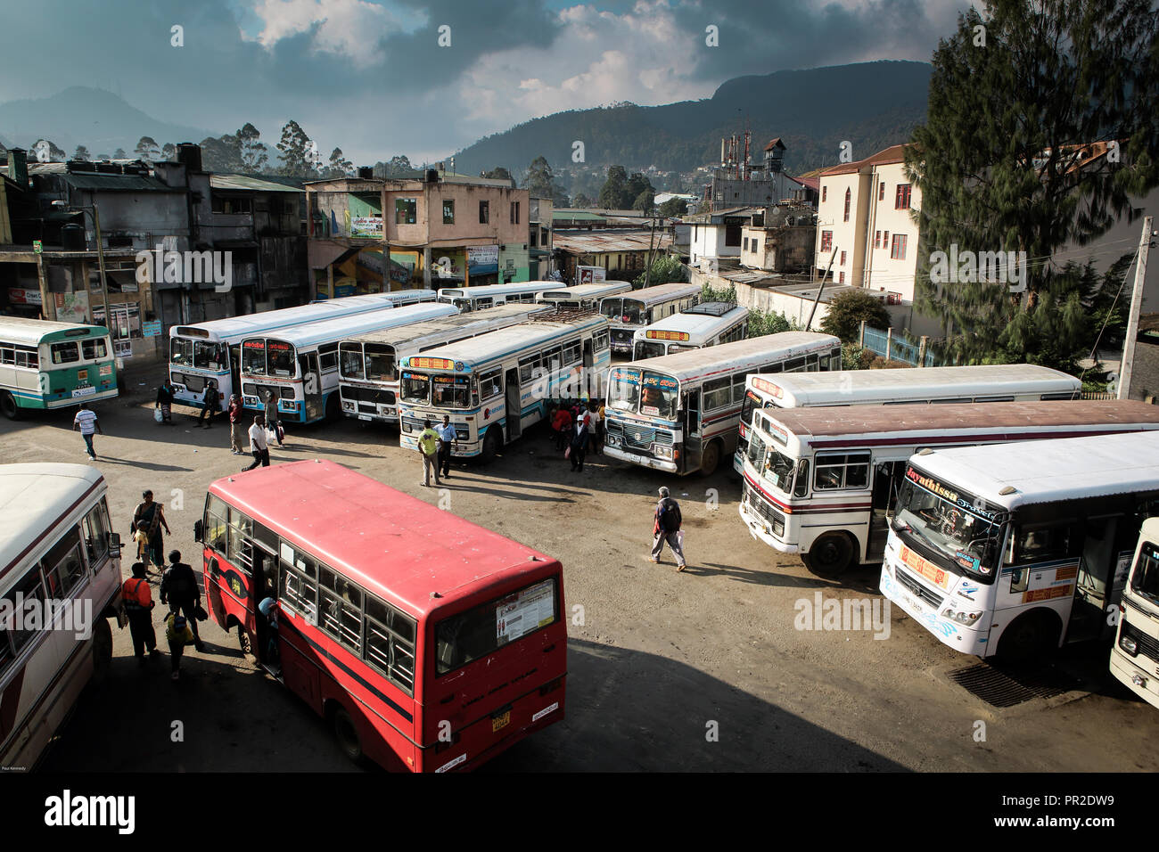 Bus station in Nuwara Eliya, Sri Lanka Stock Photo - Alamy