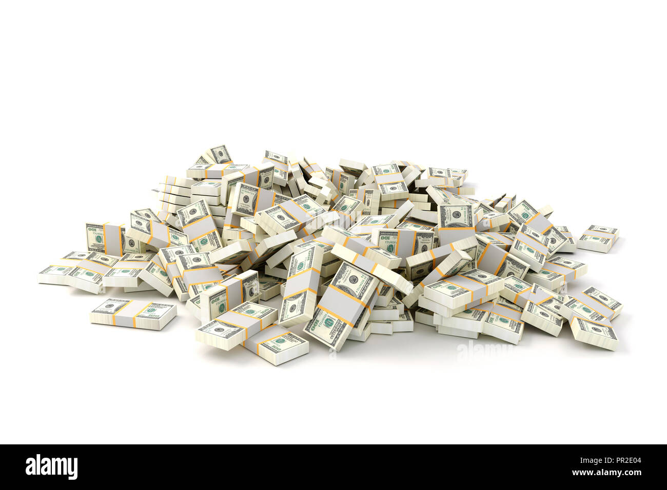 3d render image of stack of money on white background Stock Photo - Alamy