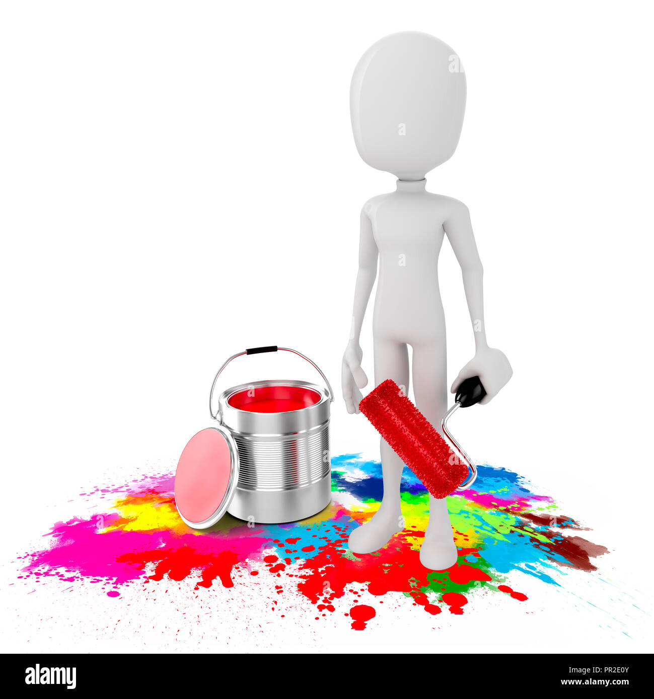 3d white people brush paint hi-res stock photography and images - Alamy
