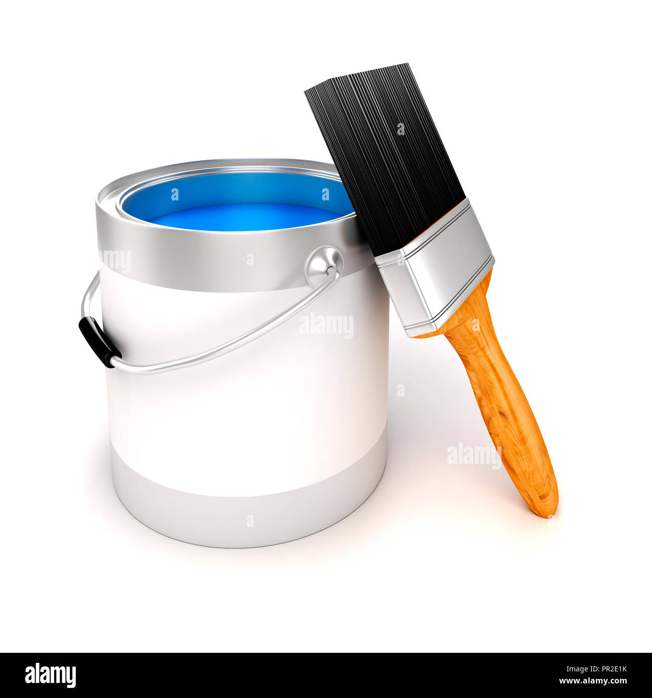 3d render of colorful paint bucket on white background Stock Photo - Alamy