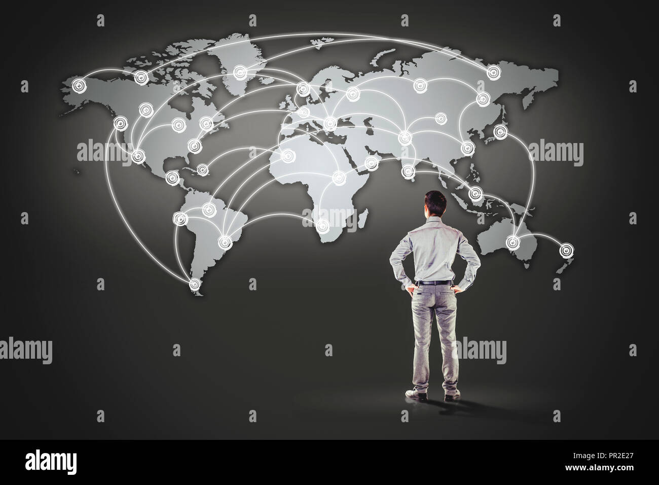 Business people standing world map hi-res stock photography and images ...