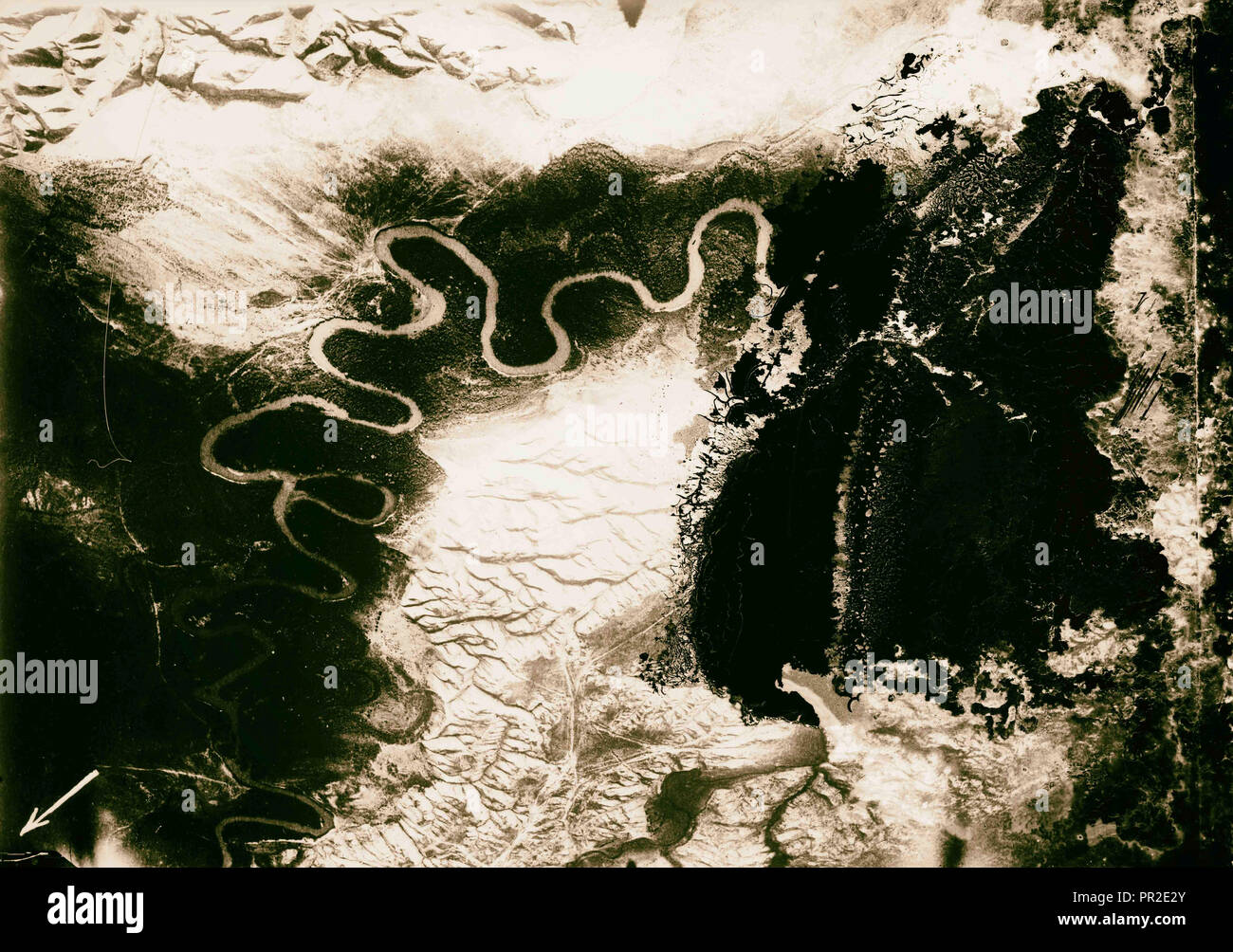 Series of first aerial photographs of Palestine and Syria. Jordan south ...