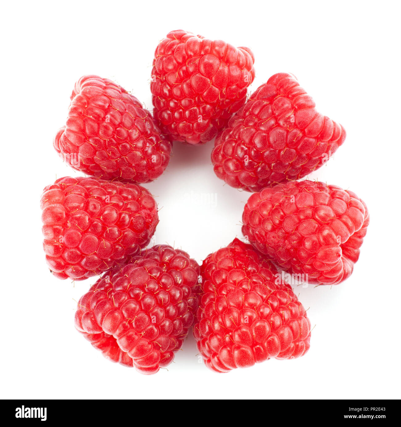 Raspberry on white background Stock Photo - Alamy