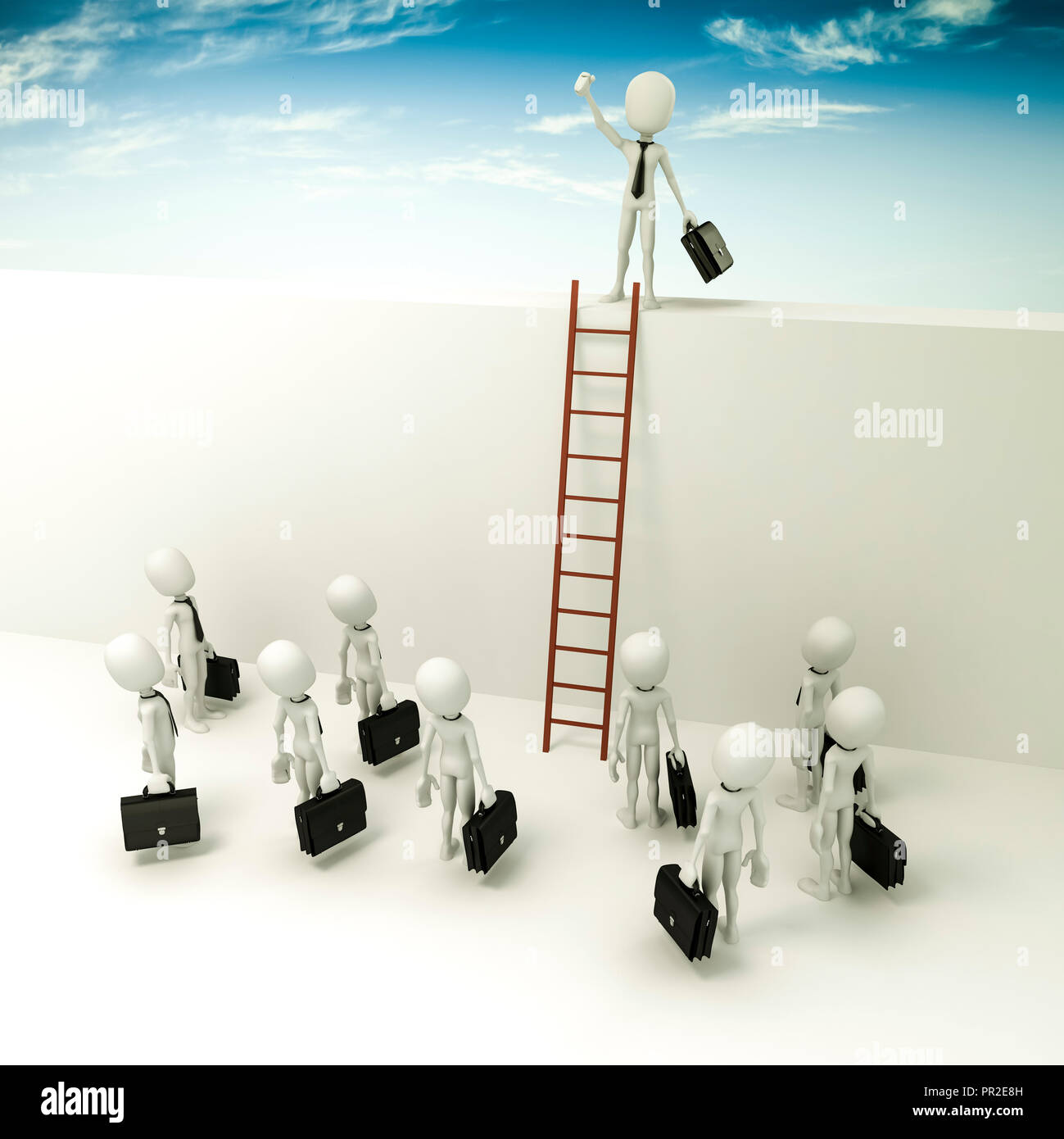 3d man businessman leader, business metaphor Stock Photo - Alamy