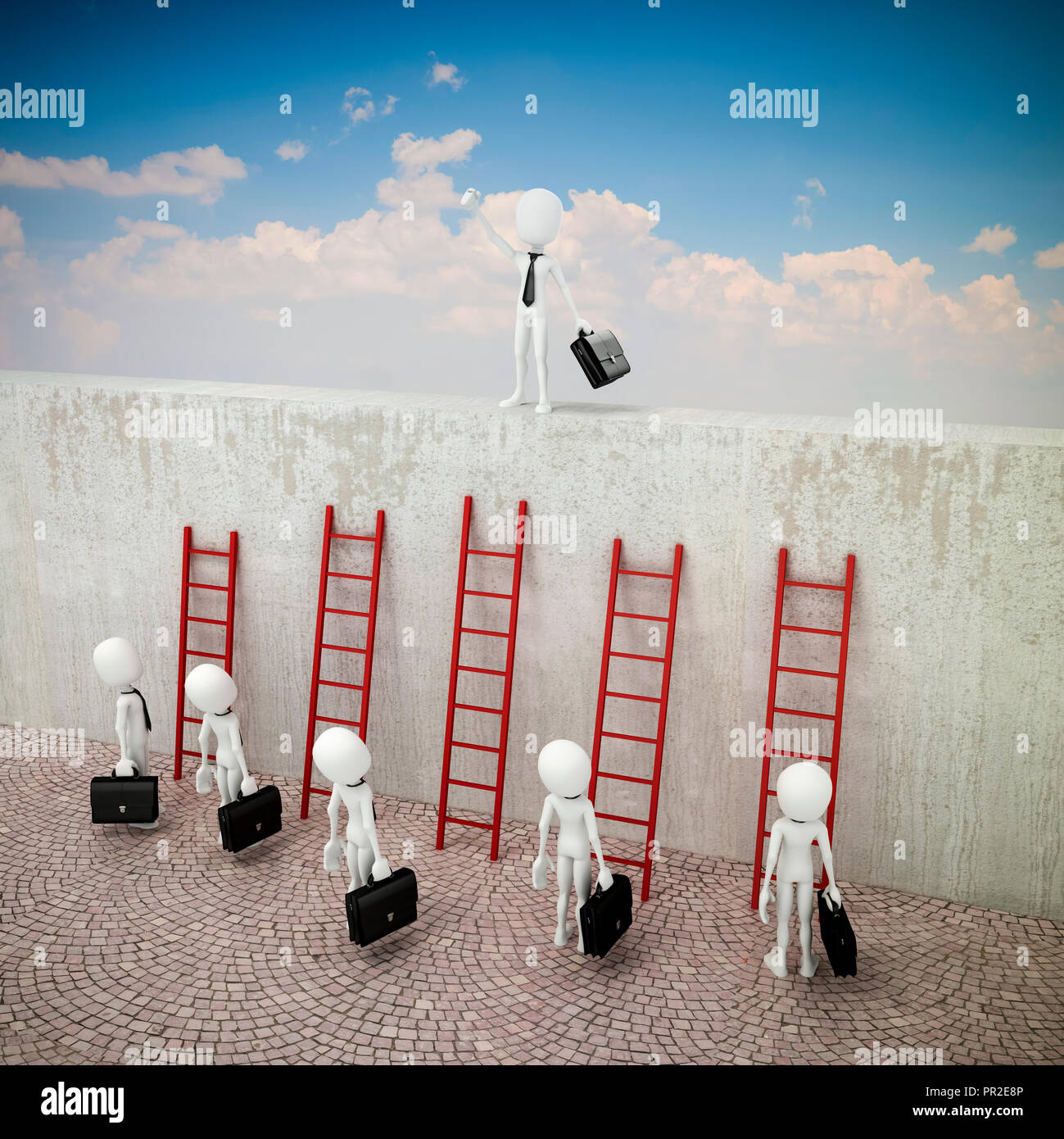 3d man businessman leader, business metaphor Stock Photo - Alamy