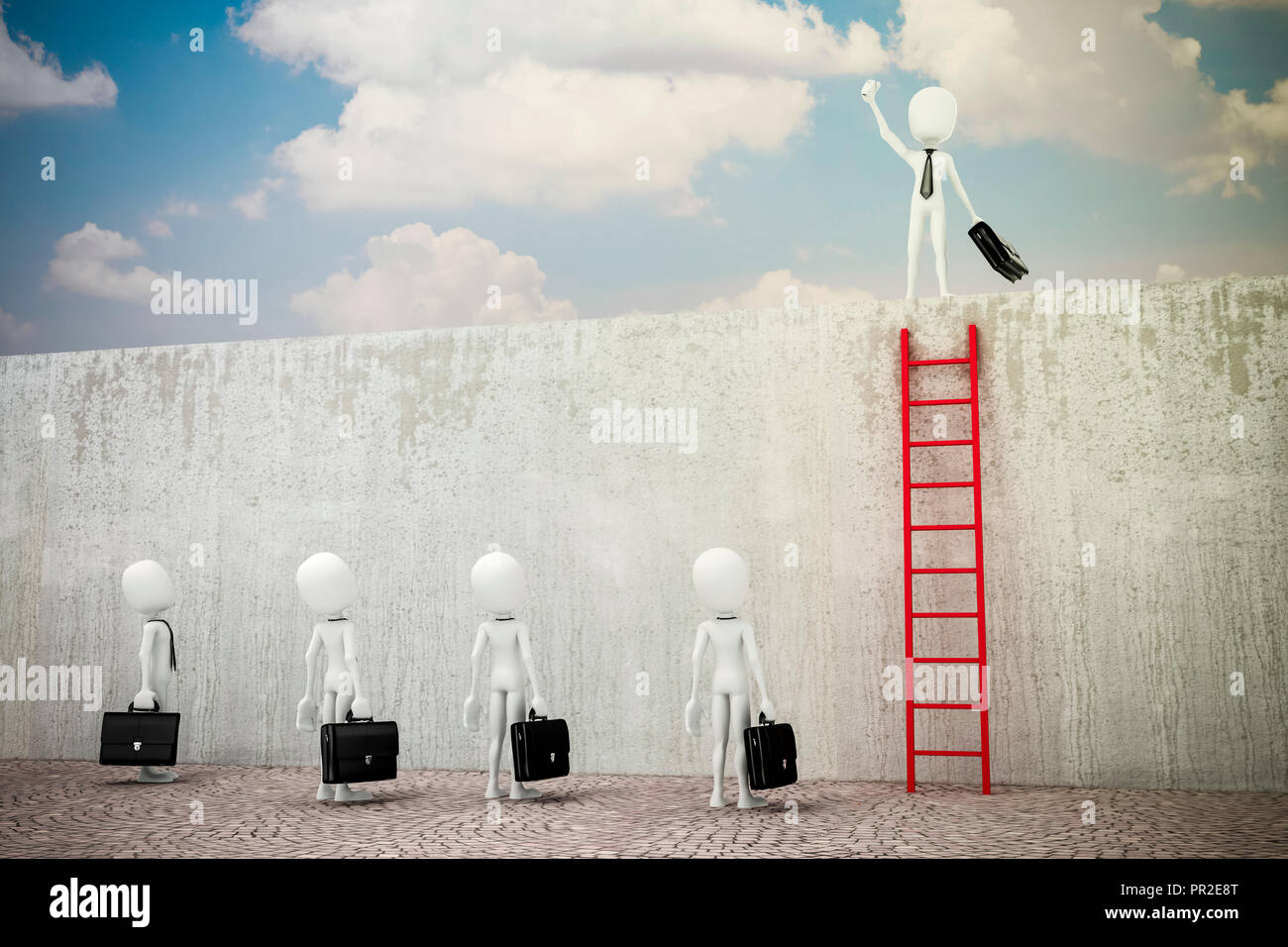 3d man businessman leader, business metaphor Stock Photo - Alamy