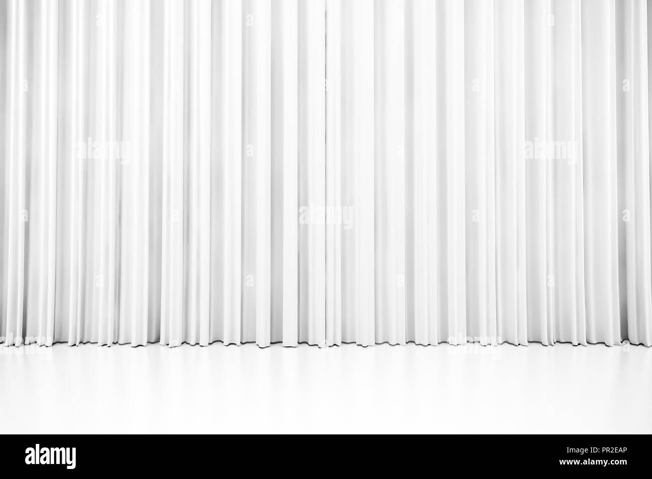 3d white clean curtain, on white Stock Photo - Alamy