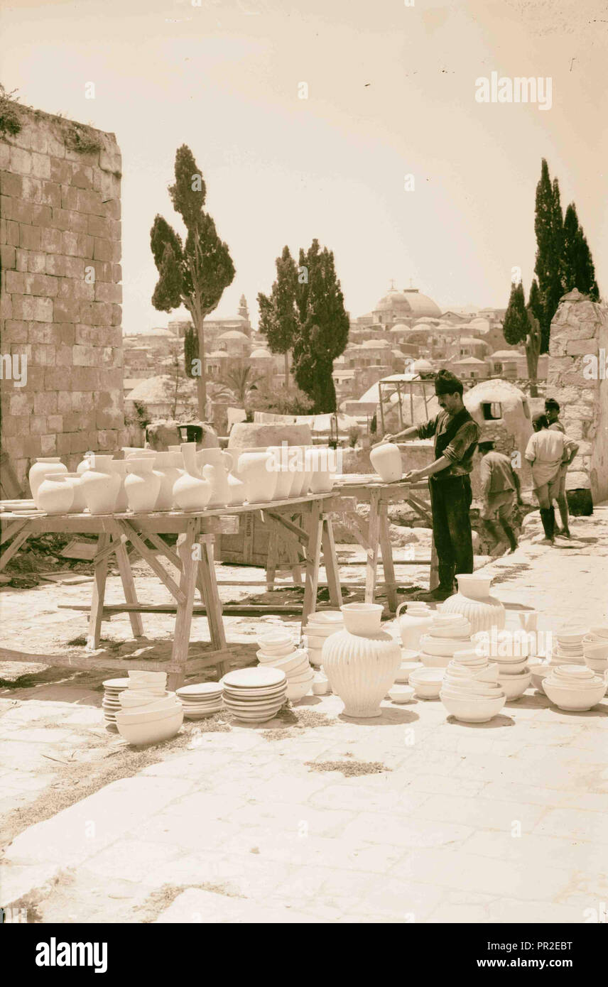 Revival of the famous faience work in Jerusalem Jars and vases drying ...