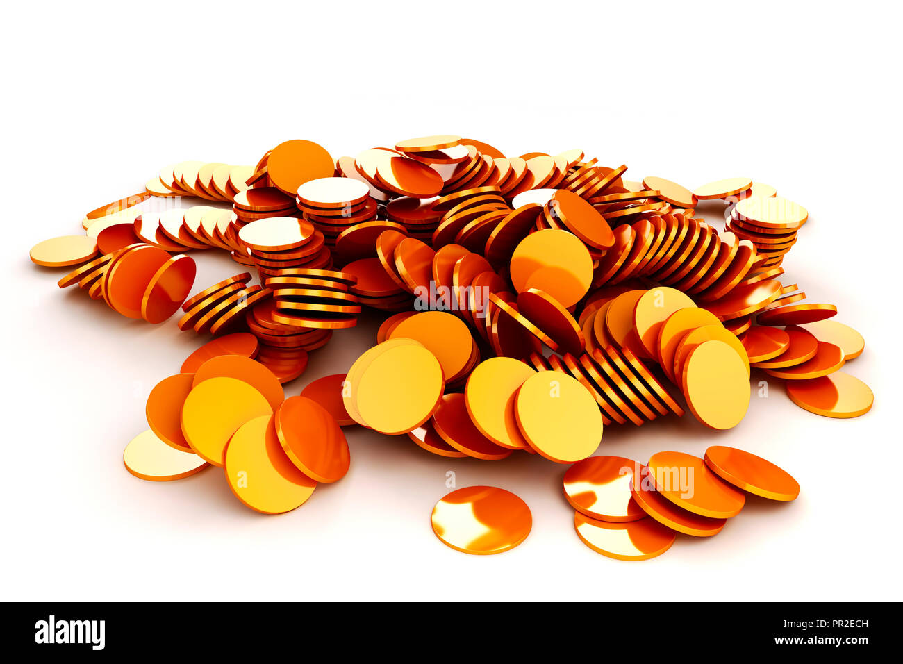 3d render of gold coins money Stock Photo - Alamy
