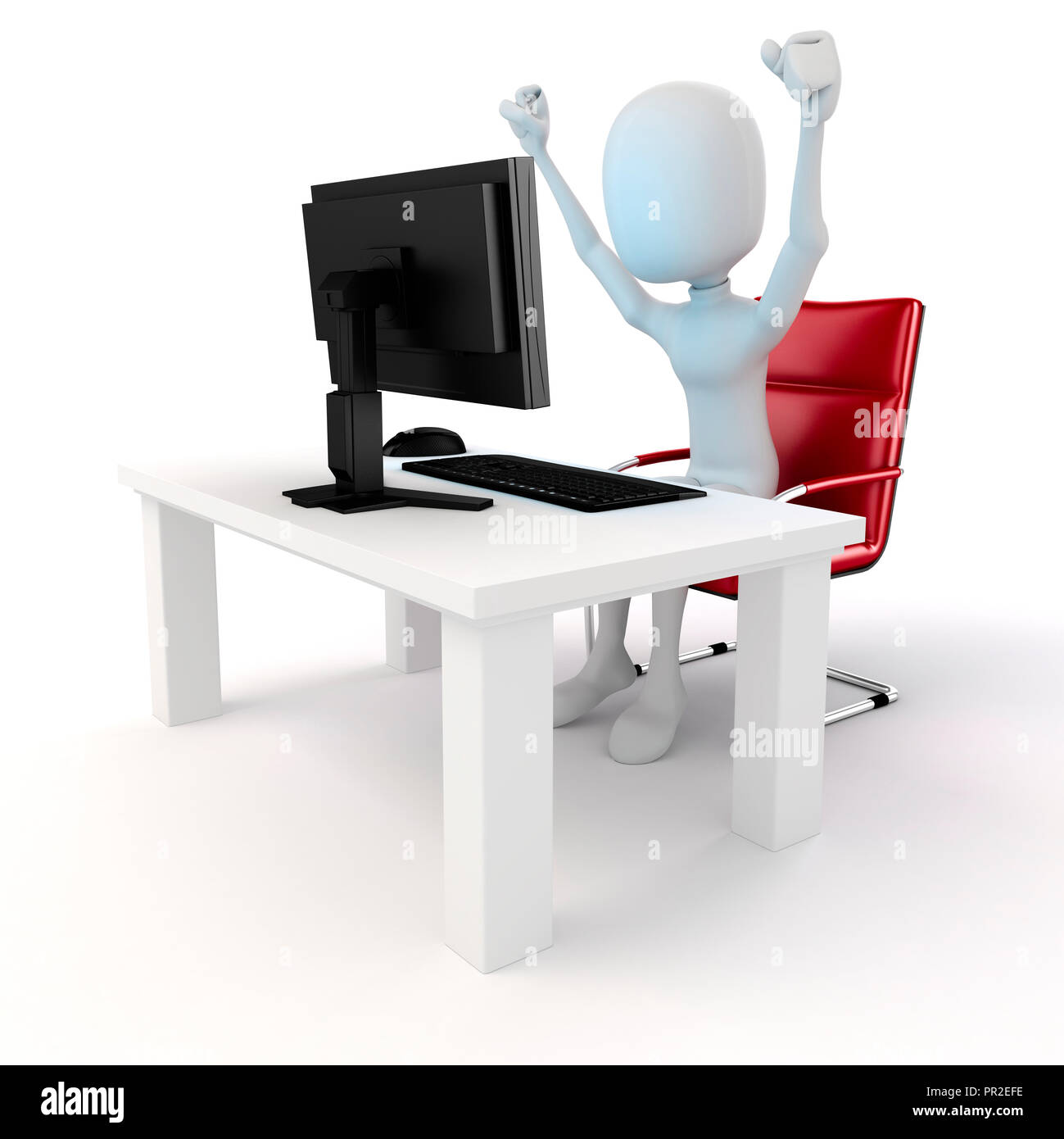 3d man working on computer Stock Photo - Alamy