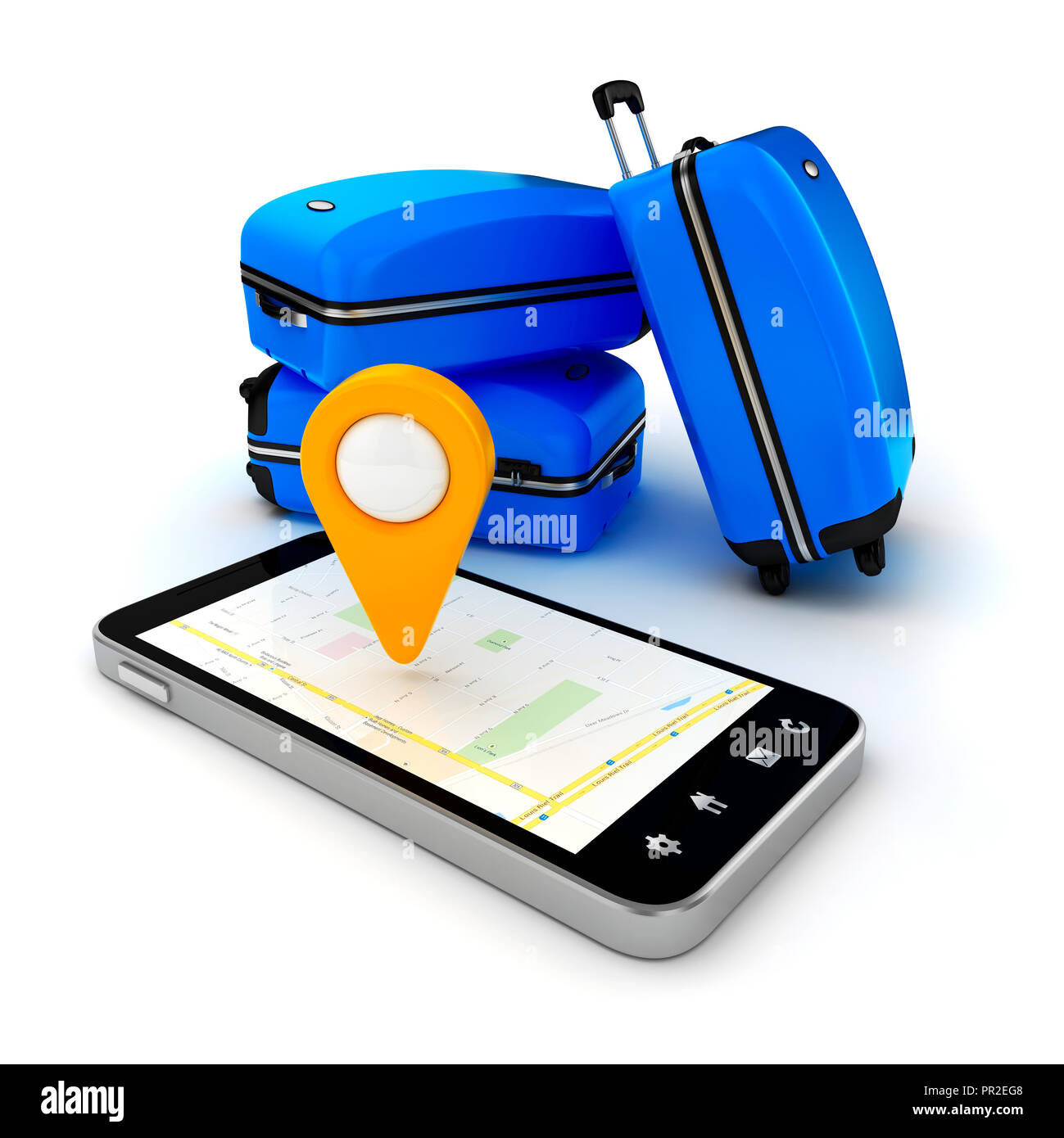 Gps navigator navigation city Cut Out Stock Images & Pictures - Alamy