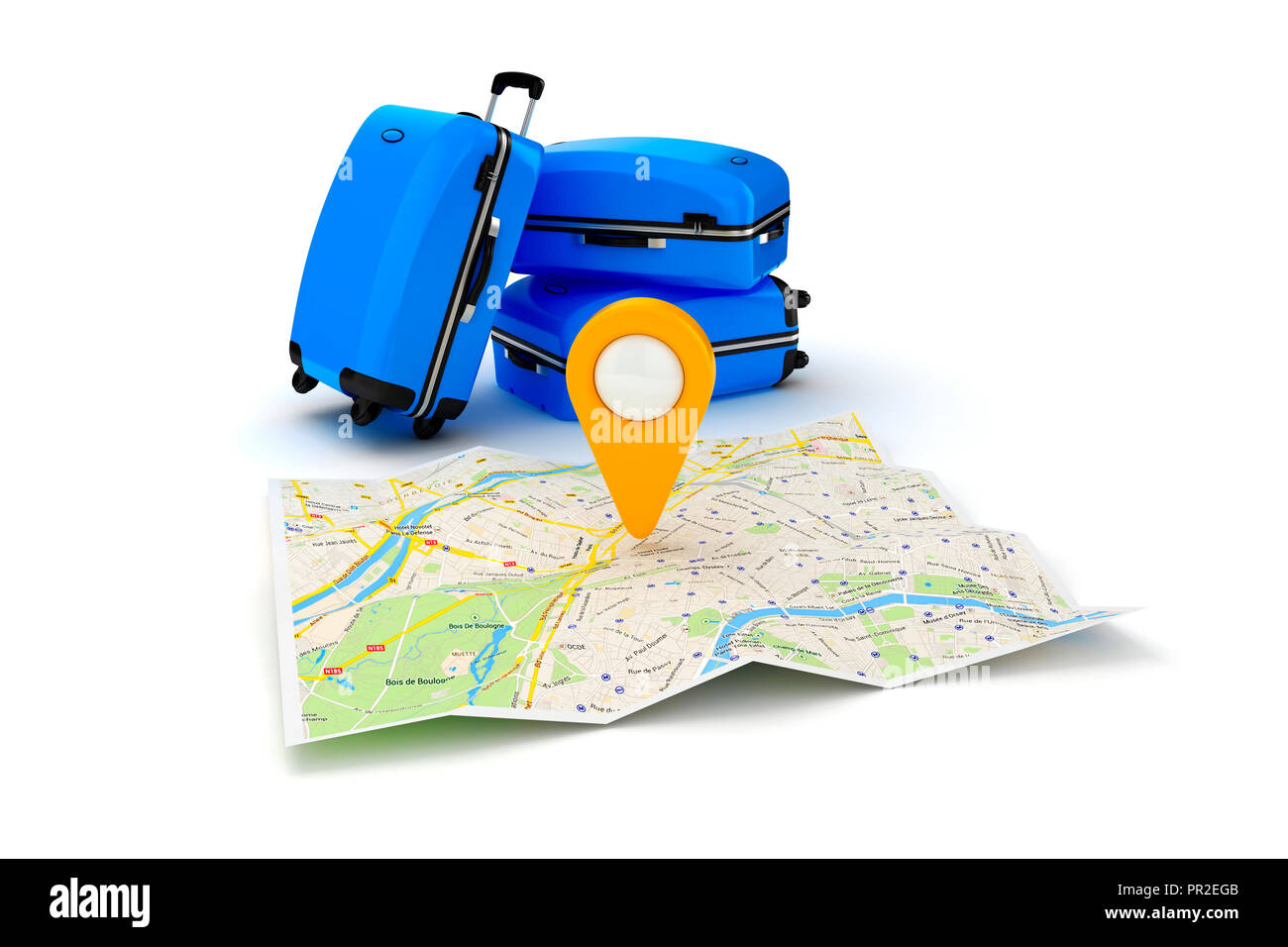 3d travel and navigation planning, concept Stock Photo - Alamy
