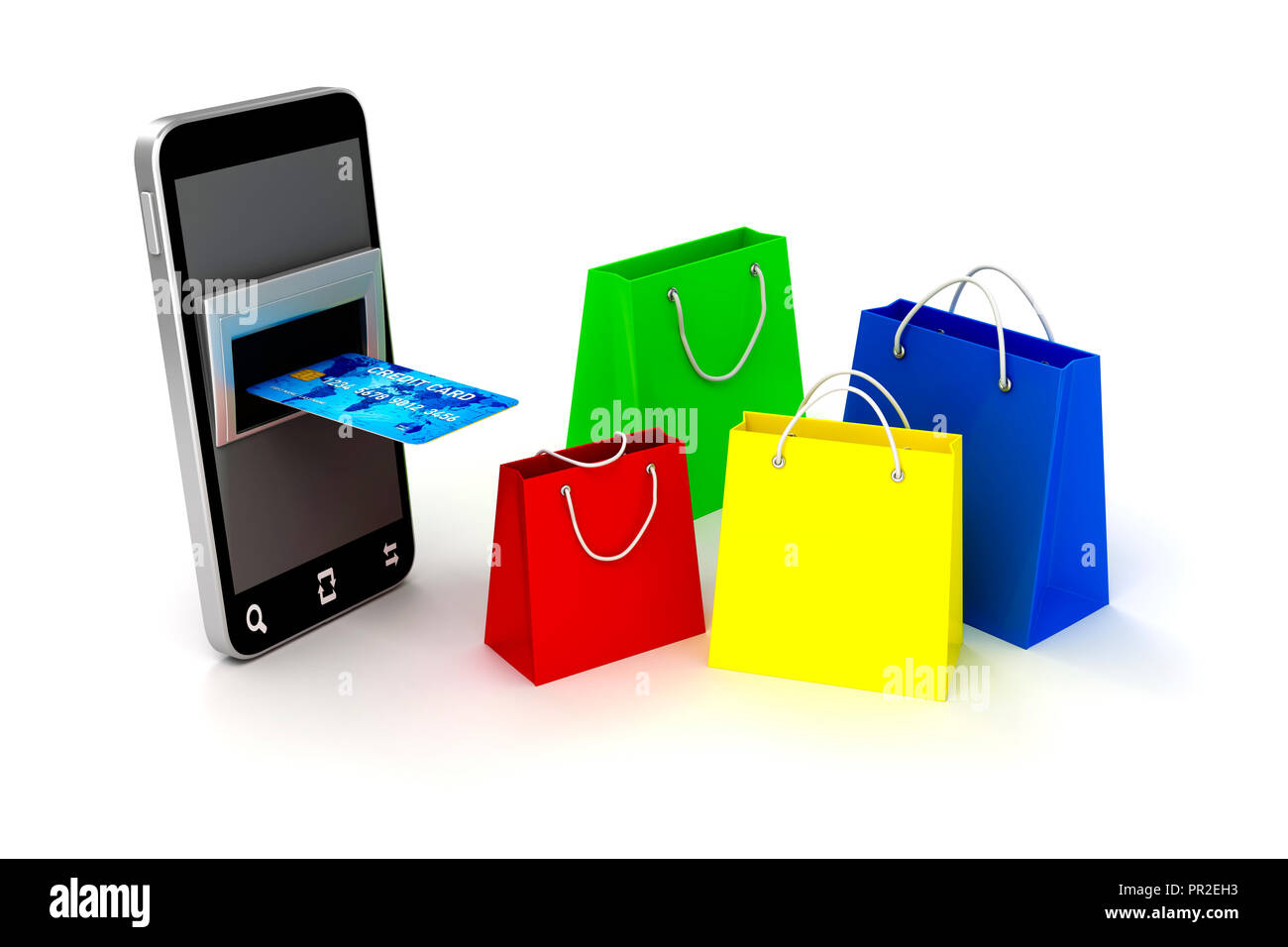 Online shopping digital business mobile Cut Out Stock Images & Pictures ...