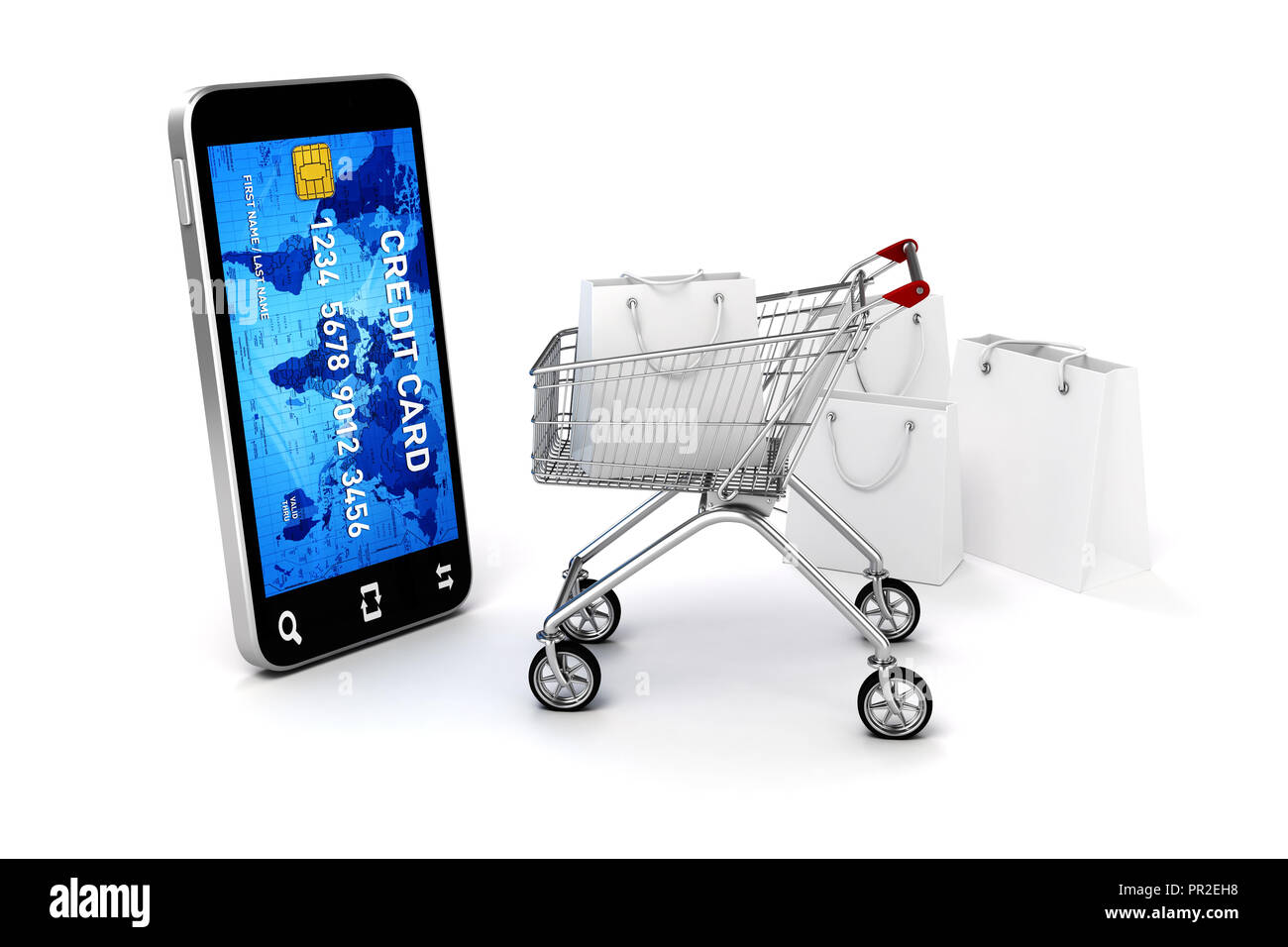 Online shopping digital business mobile Cut Out Stock Images & Pictures ...
