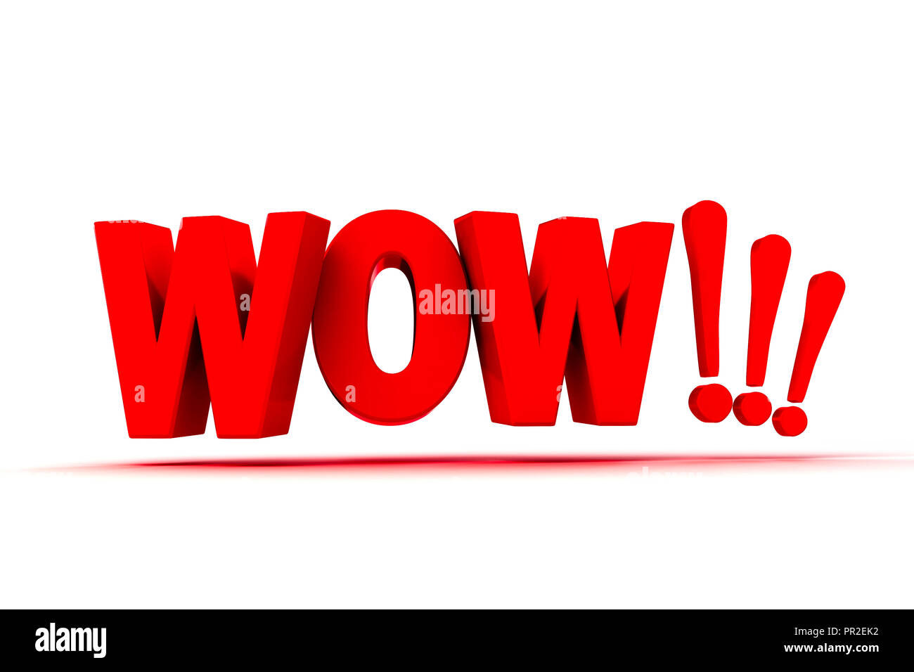 3d wow colored speech text Stock Photo - Alamy