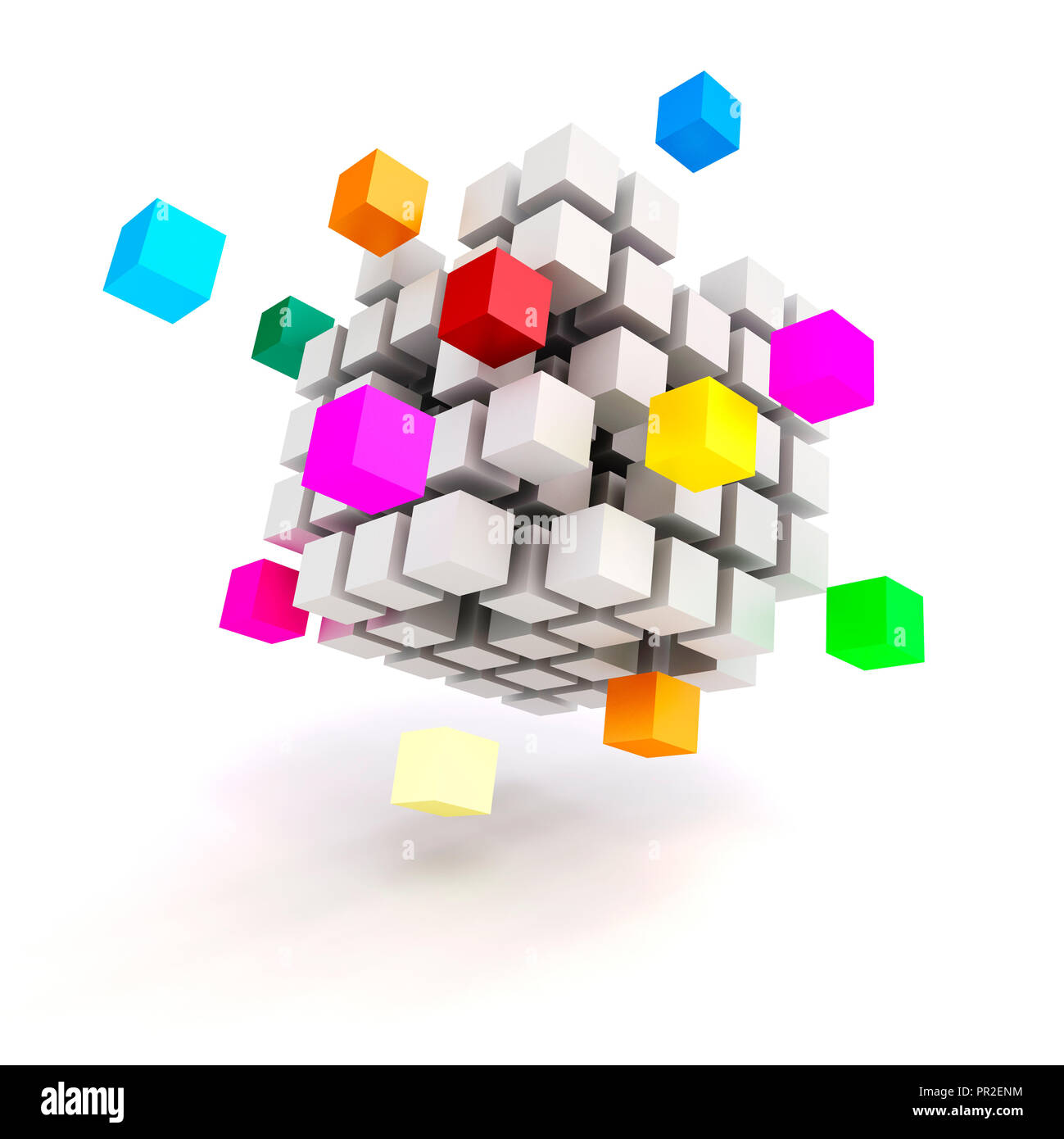 3d abstract cubes on white background Stock Photo - Alamy