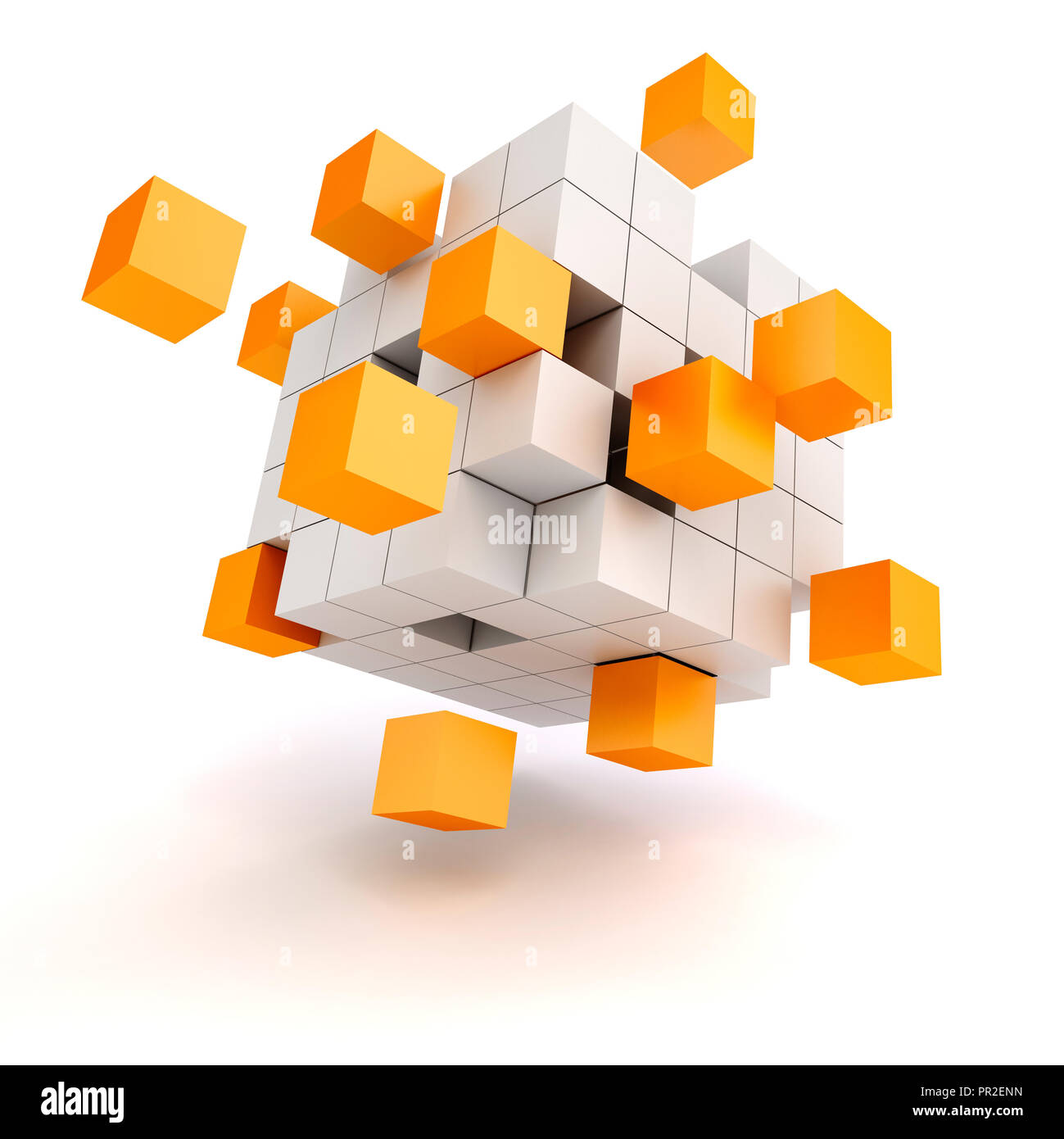 3d abstract cubes on white background Stock Photo - Alamy