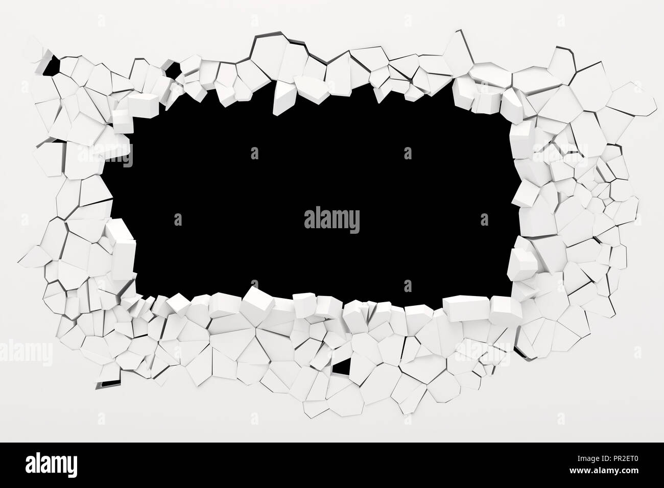 3d wall destruction Stock Photo - Alamy