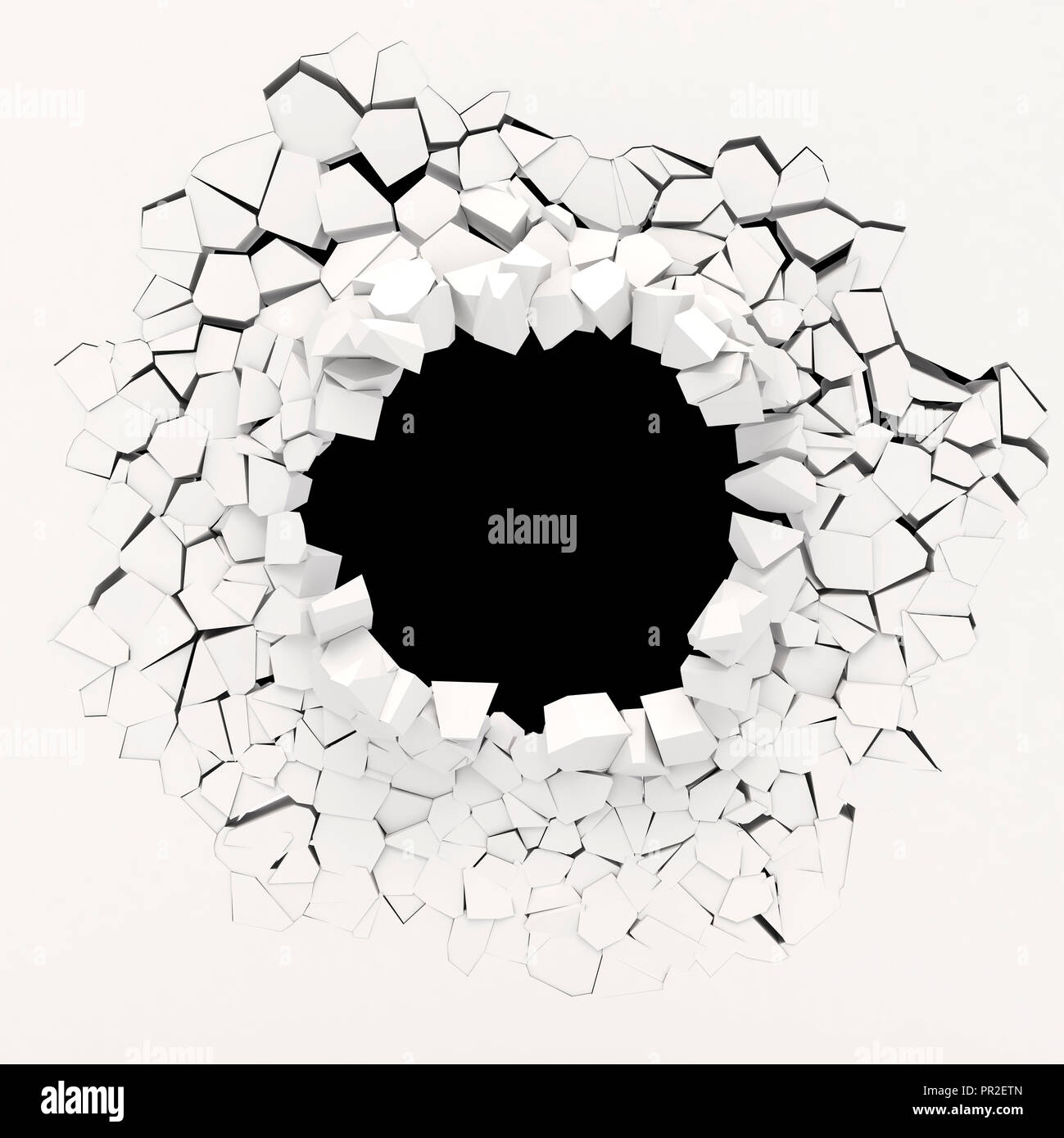 3d wall destruction Stock Photo - Alamy