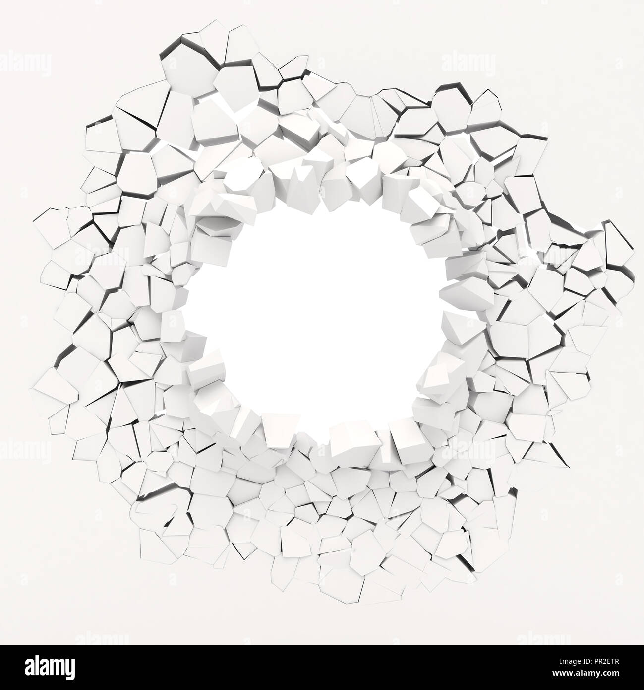 3d wall destruction Stock Photo - Alamy