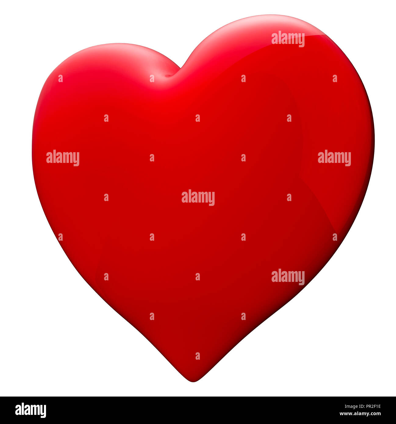 3d red heart on white background Stock Photo - Alamy
