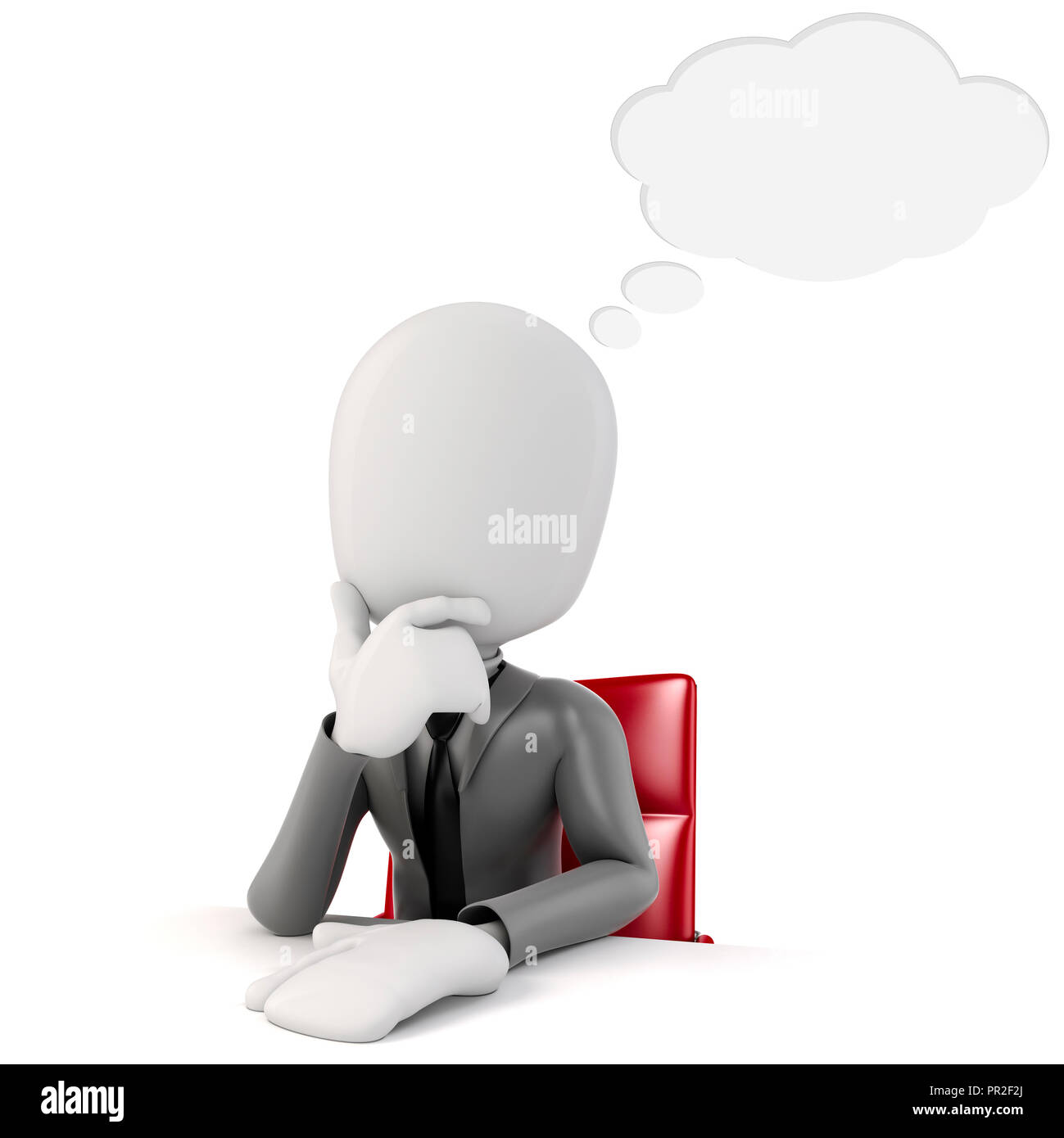 Happy man sitting at desk isolated Cut Out Stock Images & Pictures - Alamy