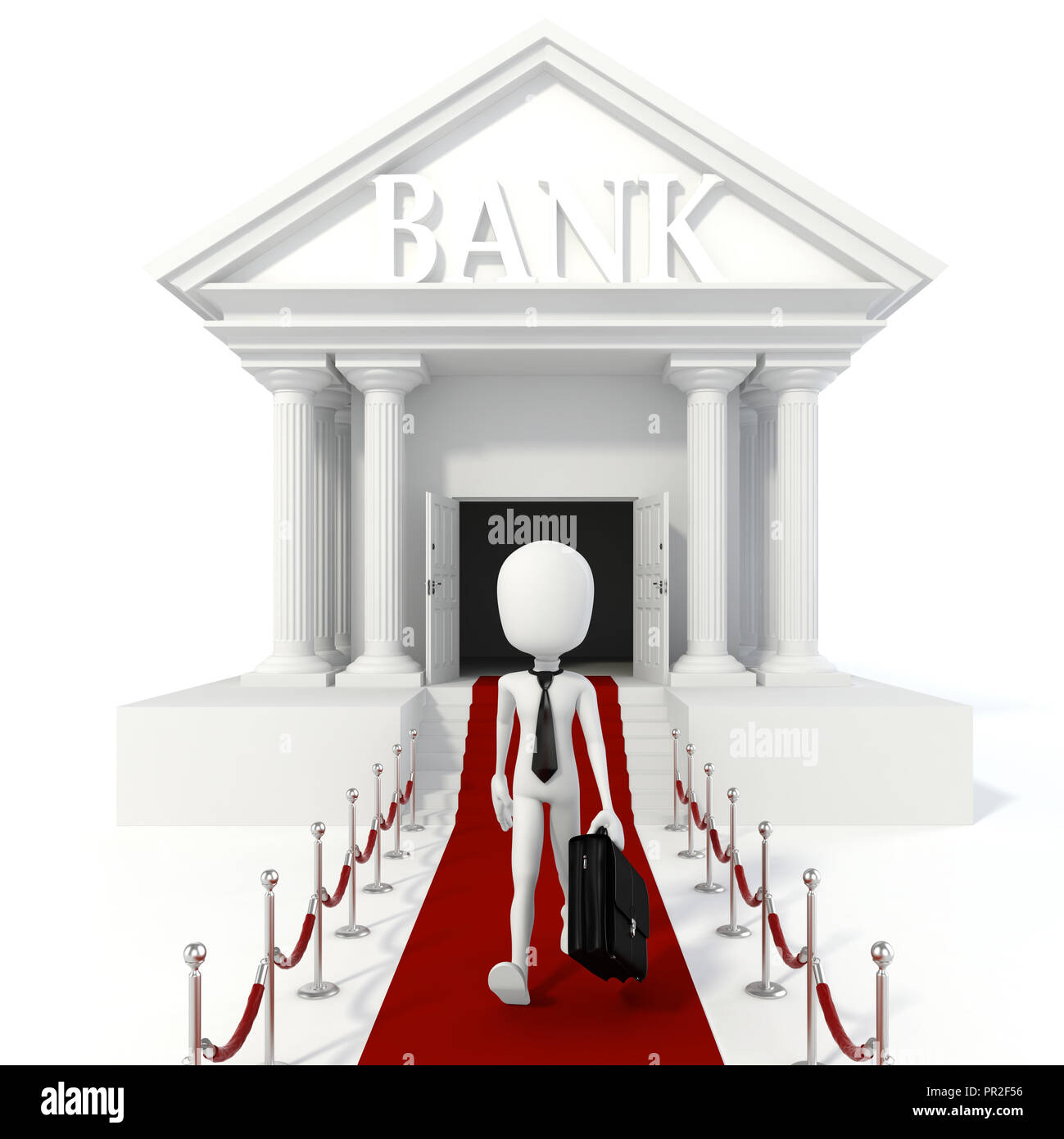 3d man businessman and bank building Stock Photo - Alamy