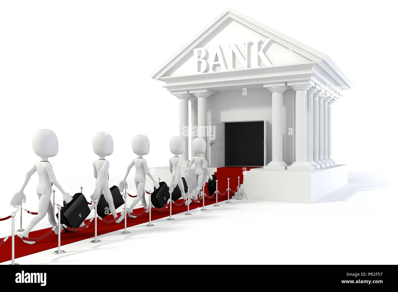 3d man businessman and bank building Stock Photo - Alamy