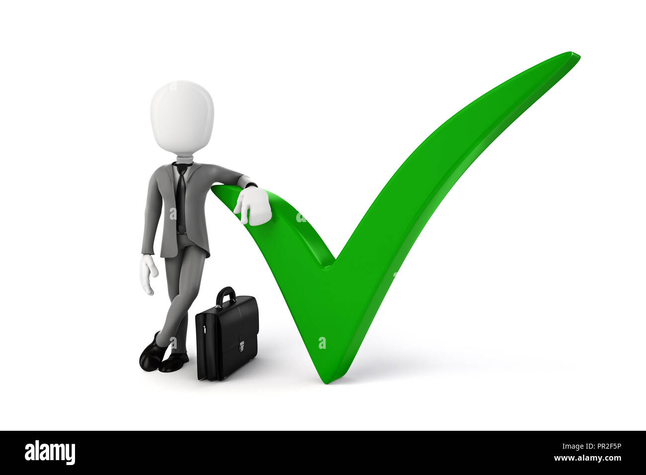 3d man businessman standing near a OK sign Stock Photo - Alamy