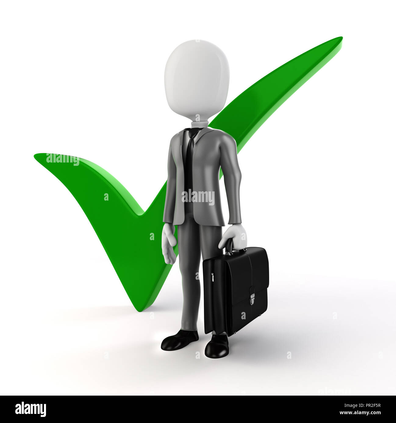 3d man businessman standing near a OK sign Stock Photo - Alamy