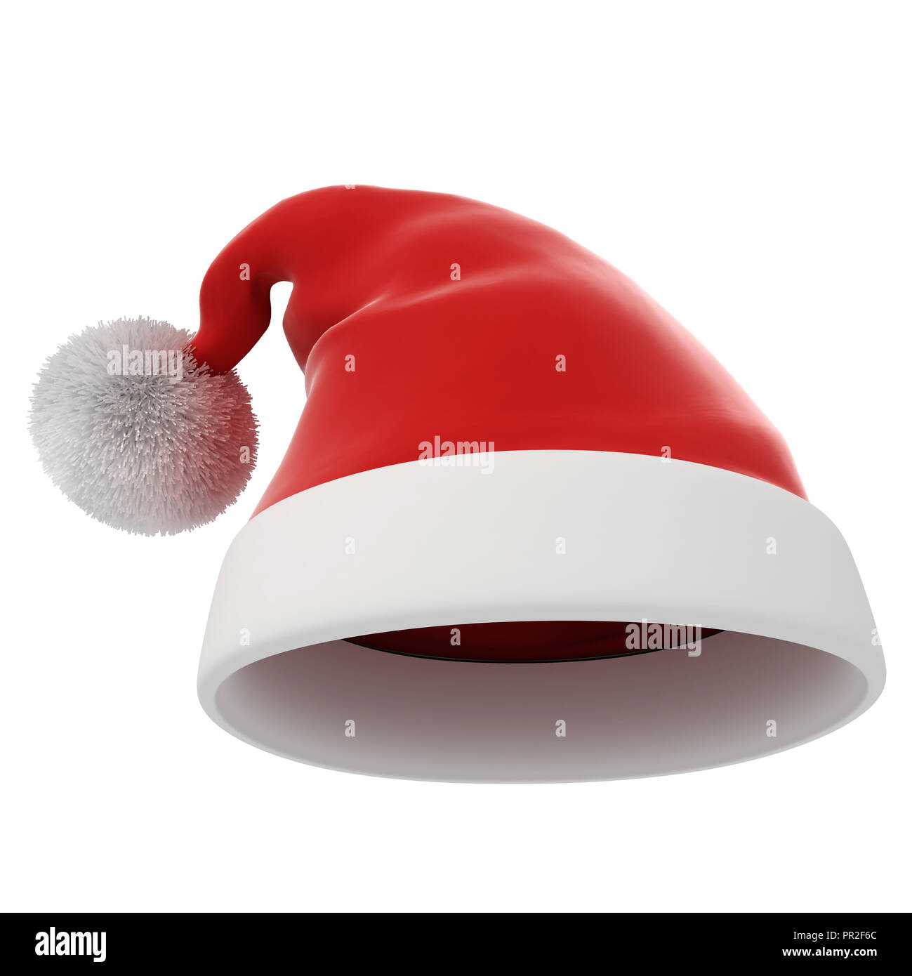3d Santa claus red hat on white background Stock Photo - Alamy