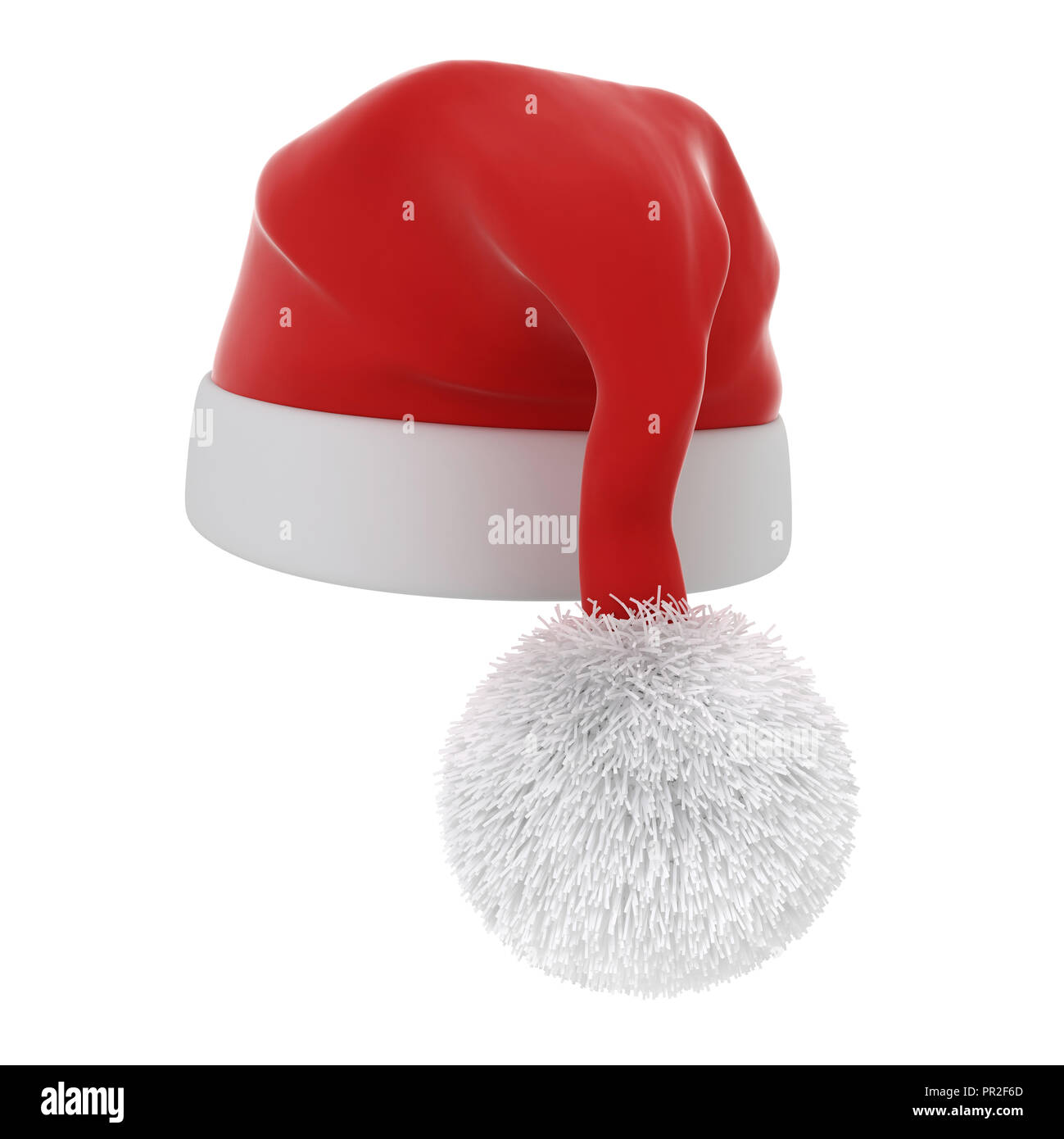 3d Santa claus red hat on white background Stock Photo - Alamy