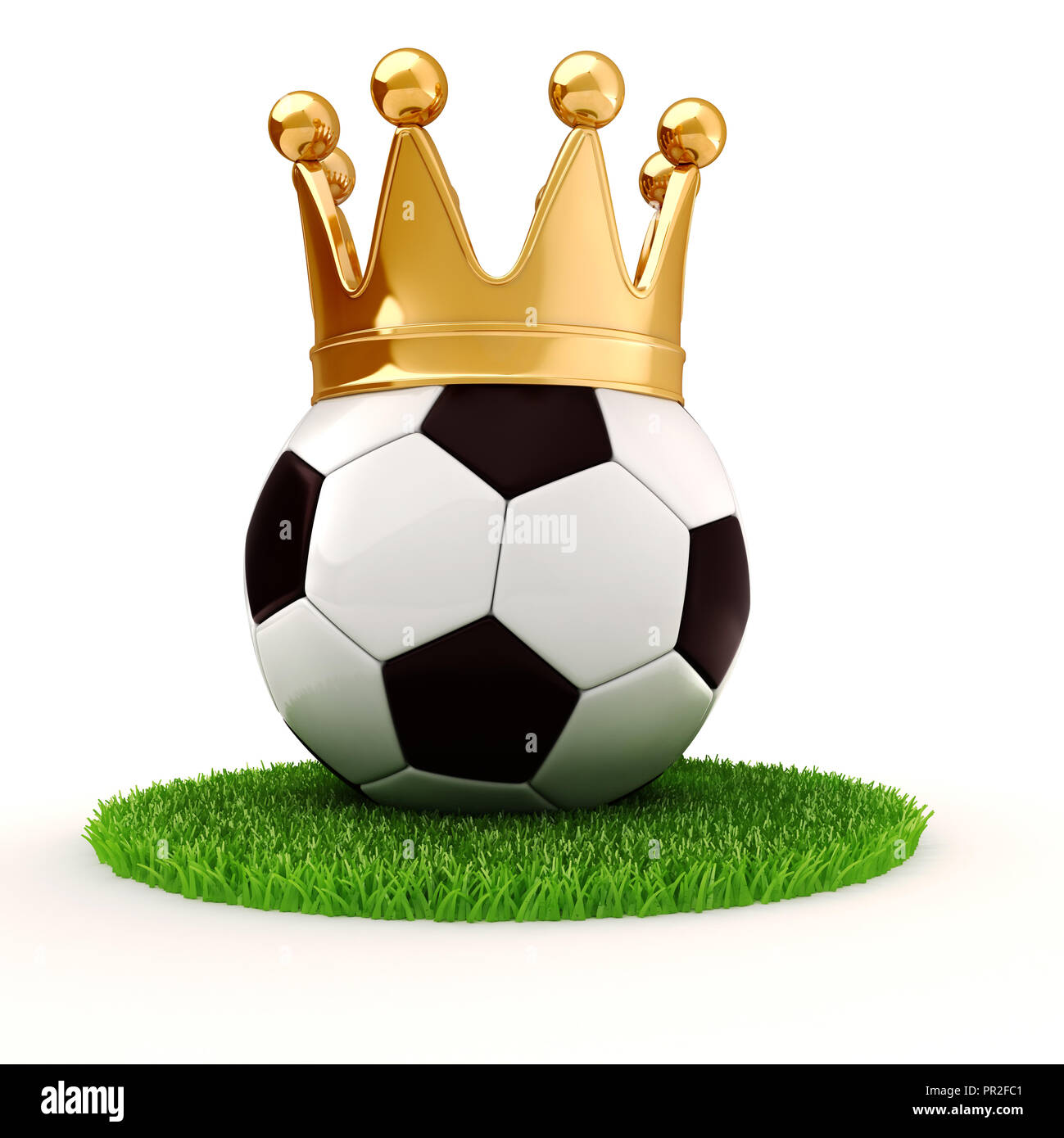 3d football and golden crown Stock Photo - Alamy