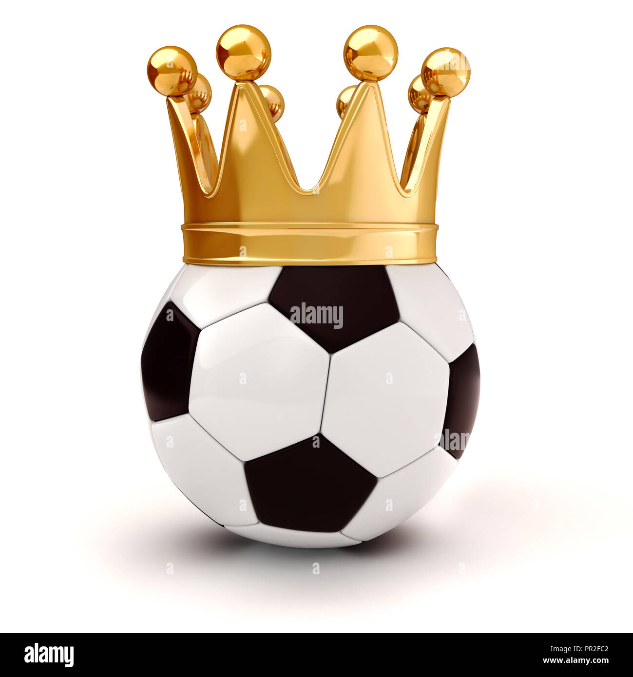 3d football and golden crown Stock Photo - Alamy