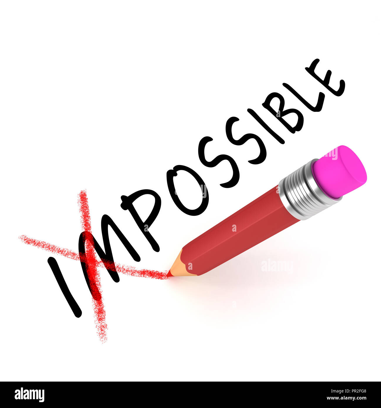 3d possible text and pencil on white background Stock Photo - Alamy