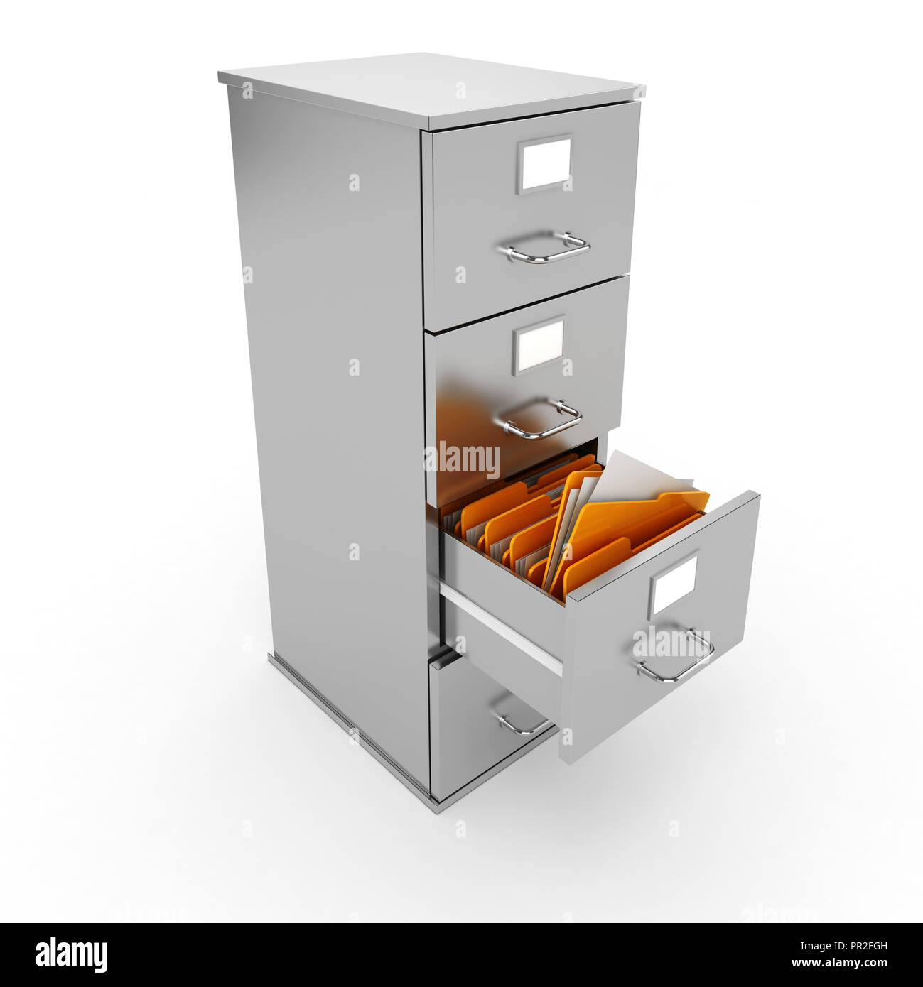 3d file cabinet on white background Stock Photo - Alamy