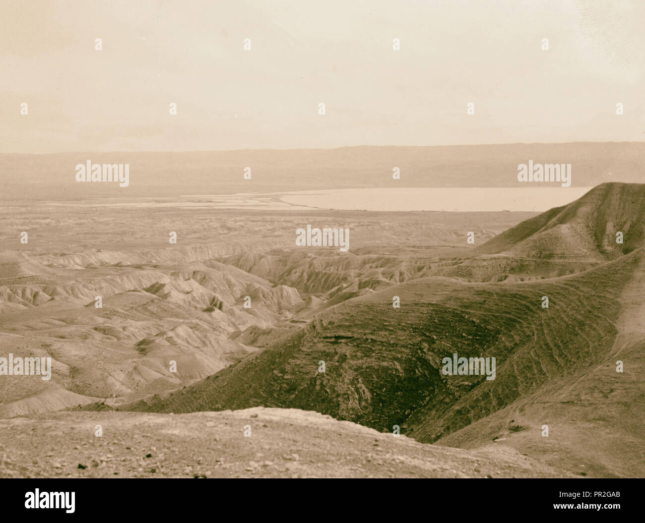 Dead Sea & wilderness from Nebi Musa. 1940, West Bank Stock Photo - Alamy