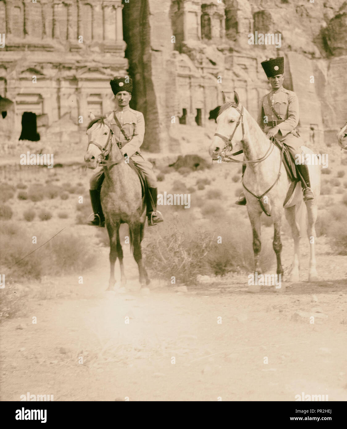 Petra, Turkish soldiers?. 1925, Jordan, Petra, Extinct city Stock Photo ...