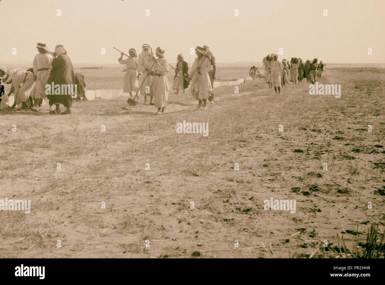 Burning locusts in traps. 1925, Middle East Stock Photo - Alamy