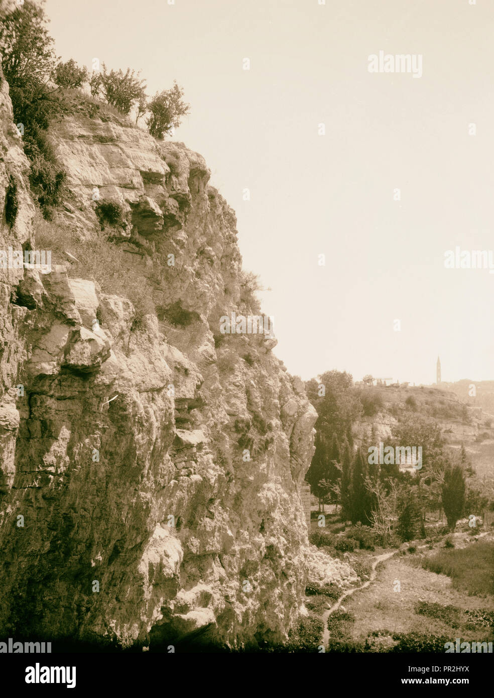 Around the city wall Jerusalem, Scarp of Gordon's Calvary showing 'The ...